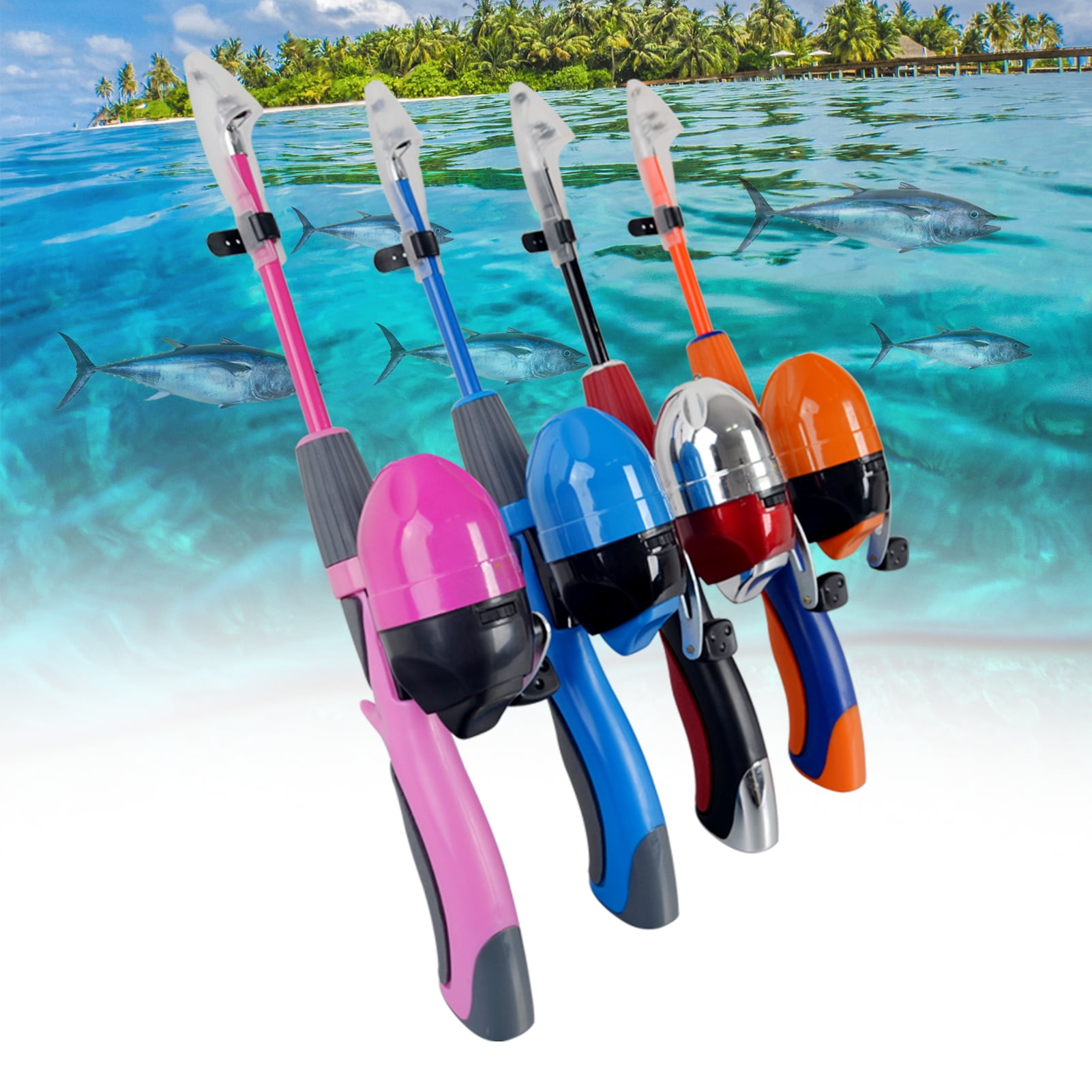 Joernso Kids Telescopic Fishing Pole Pod All-in-One Reel Line Kit for ...