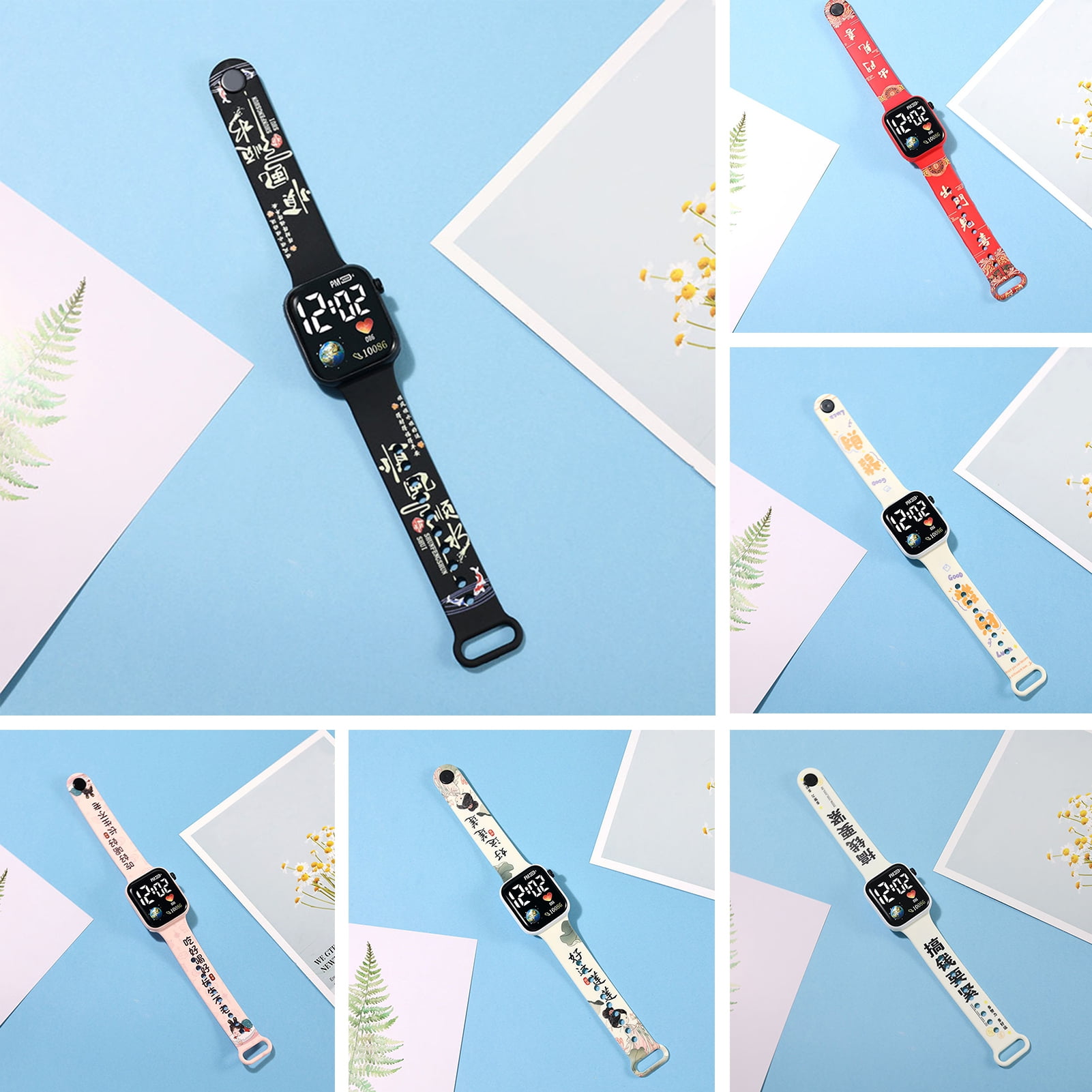 Joernso LED Digital Watch Square Design Comfortable Silicone Strap Big ...