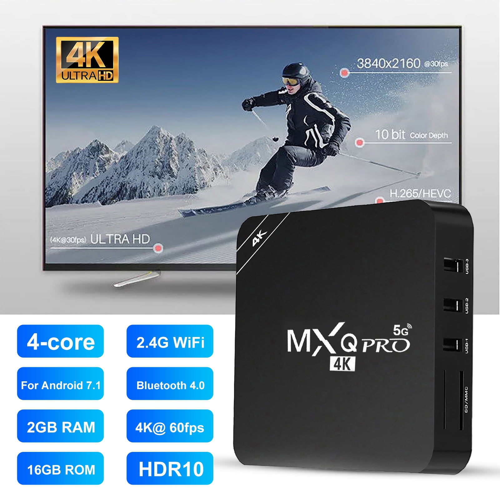 Joernso MX9 5G 4K High Clarity 2 4GHz WiFi Media TV Set Top Box EU/UK/US Plug - Walmart.com