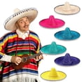 Joernso Mexican Sombrero with Colorful Poms, Hawaiian Style Woven Straw ...
