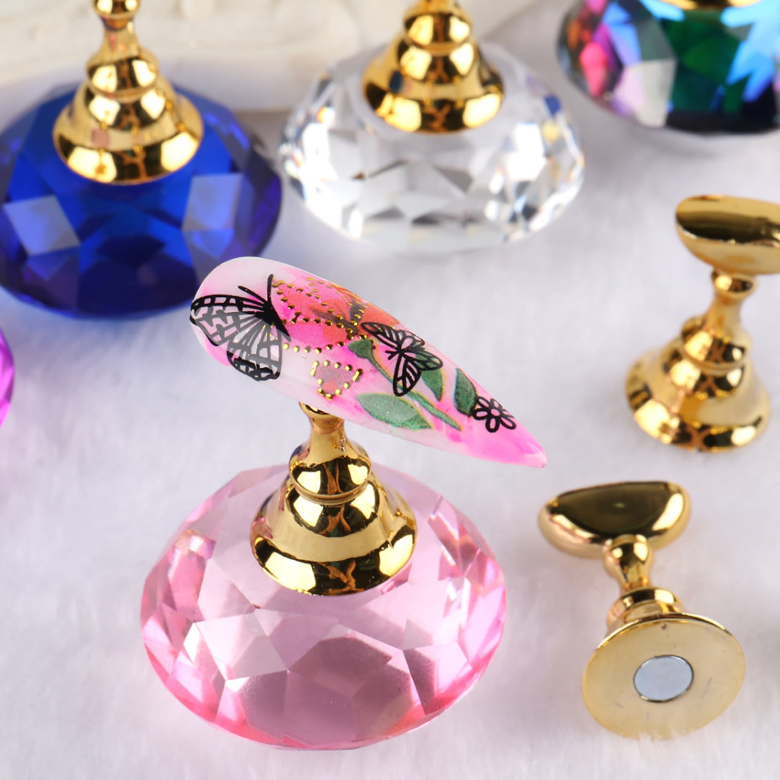 Joernso Nail Holder Lotus Shape Strong Magnetic Acrylic Manicure ...
