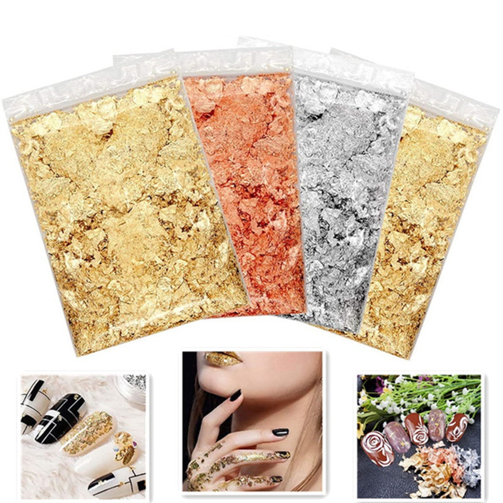 Joernso Nails Aluminium Foil Crushed DIY Chipped Metal Foil Flakes for ...