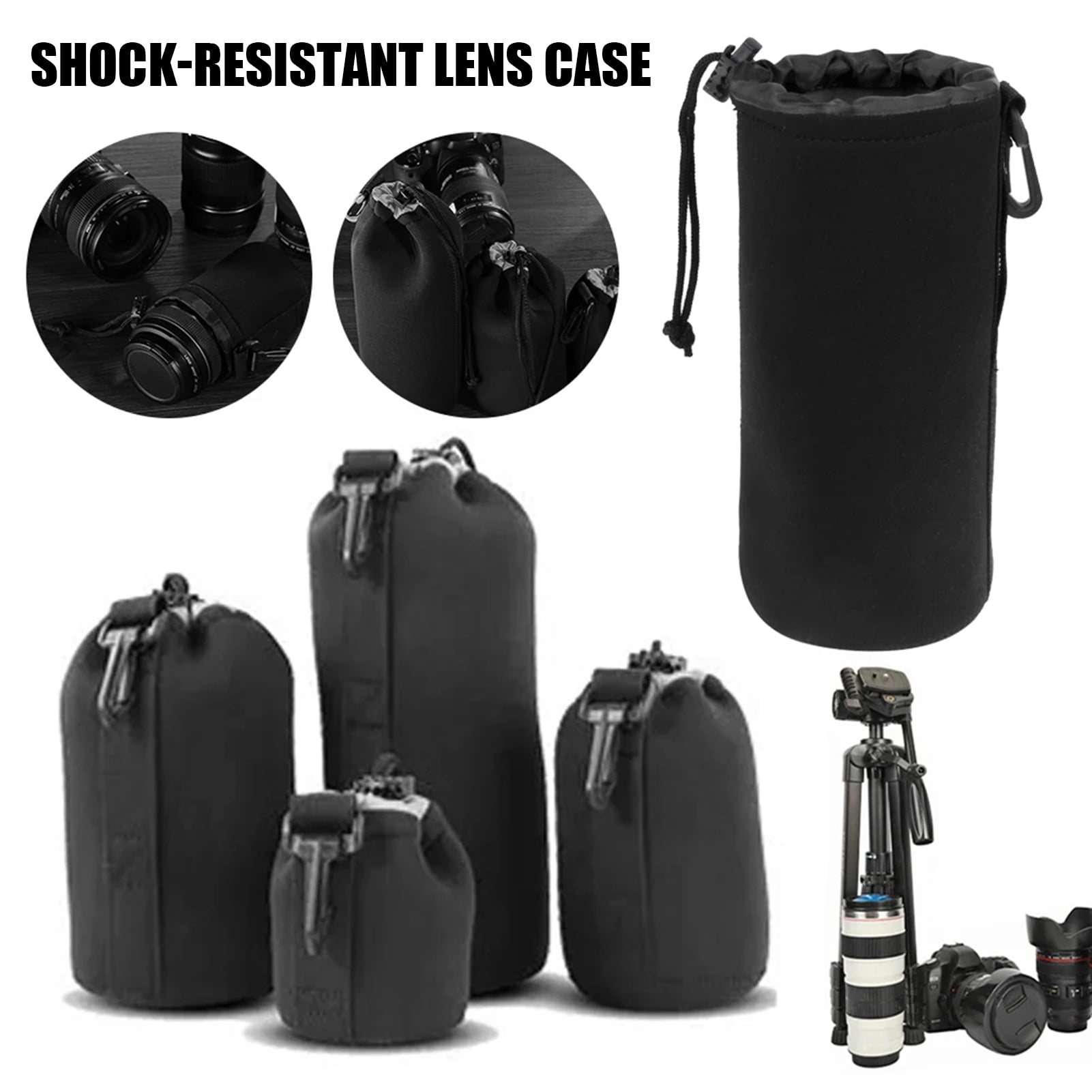 Joernso Neoprene Lens Bag DSLR Camera Lens Pouch Waterproof Shockproof ...