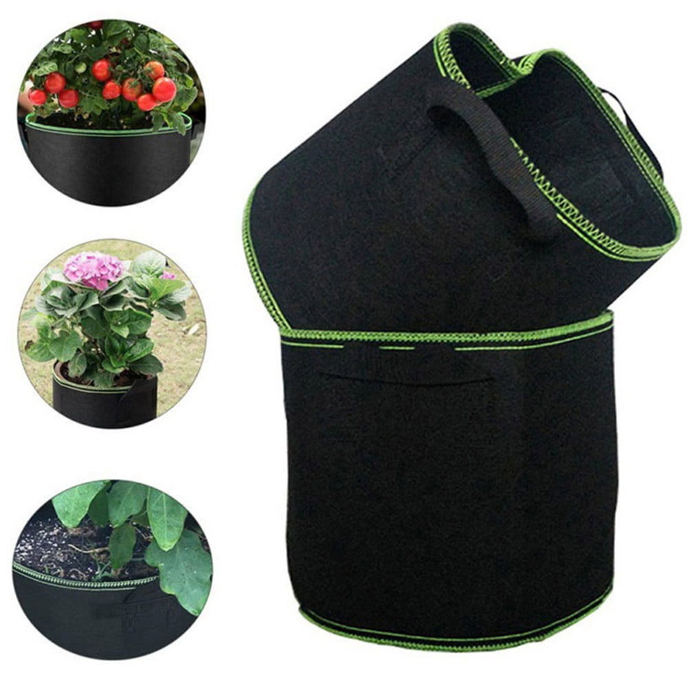 Joernso Non-woven Fabric Planting Bag Handle Round Flower Pot Container ...