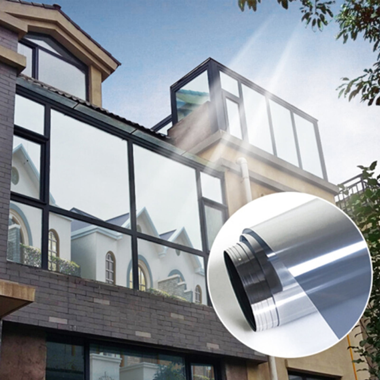 Joernso One Way Window Film Shade Sun Non-Adhesive Explosion-proof Non ...