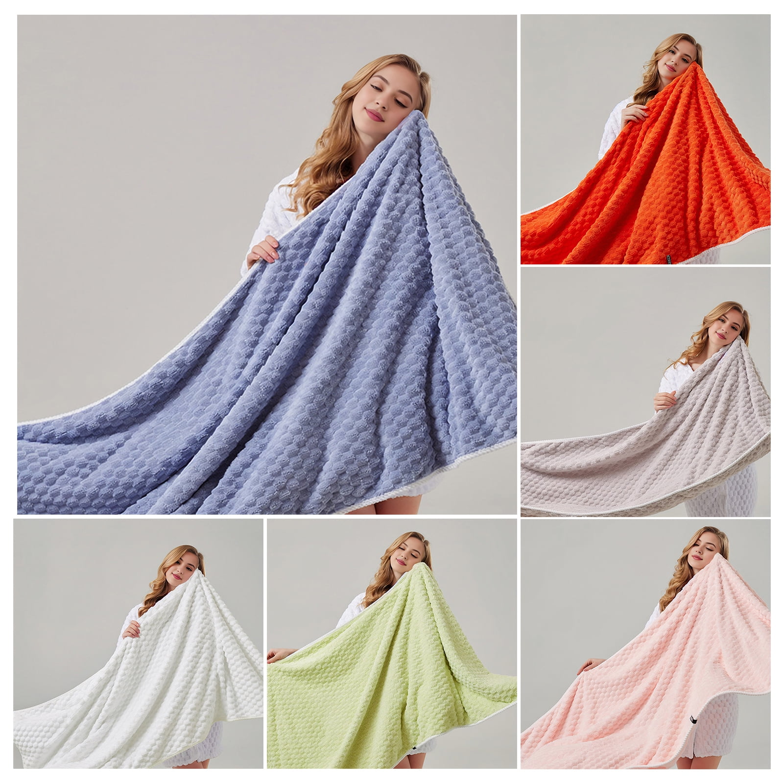 Joernso Oversized Beach Towel Throw Blanket Solid Color Super Soft ...