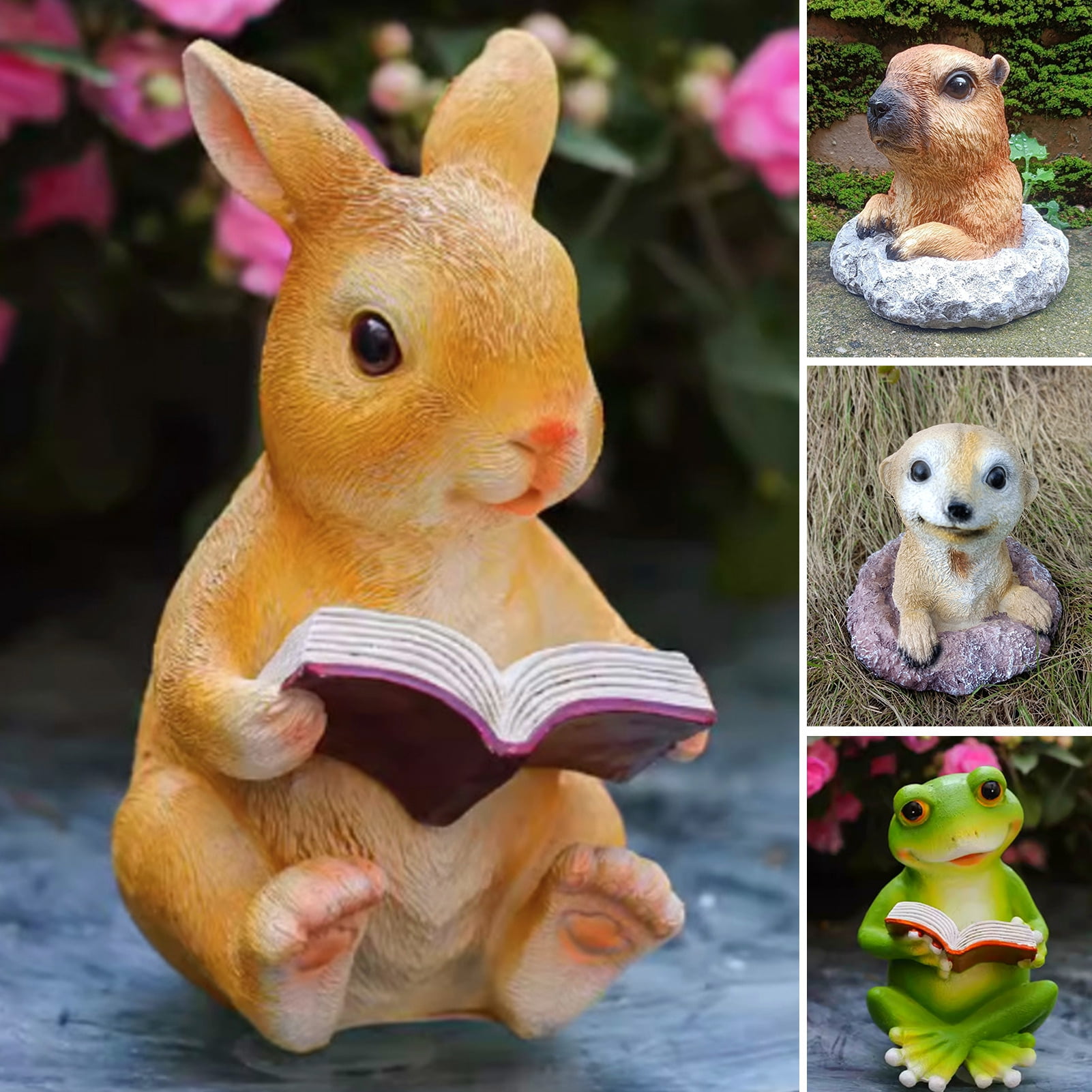 Joernso Patio Ornament Resin Garden Decoration Realistic Animal Statue ...