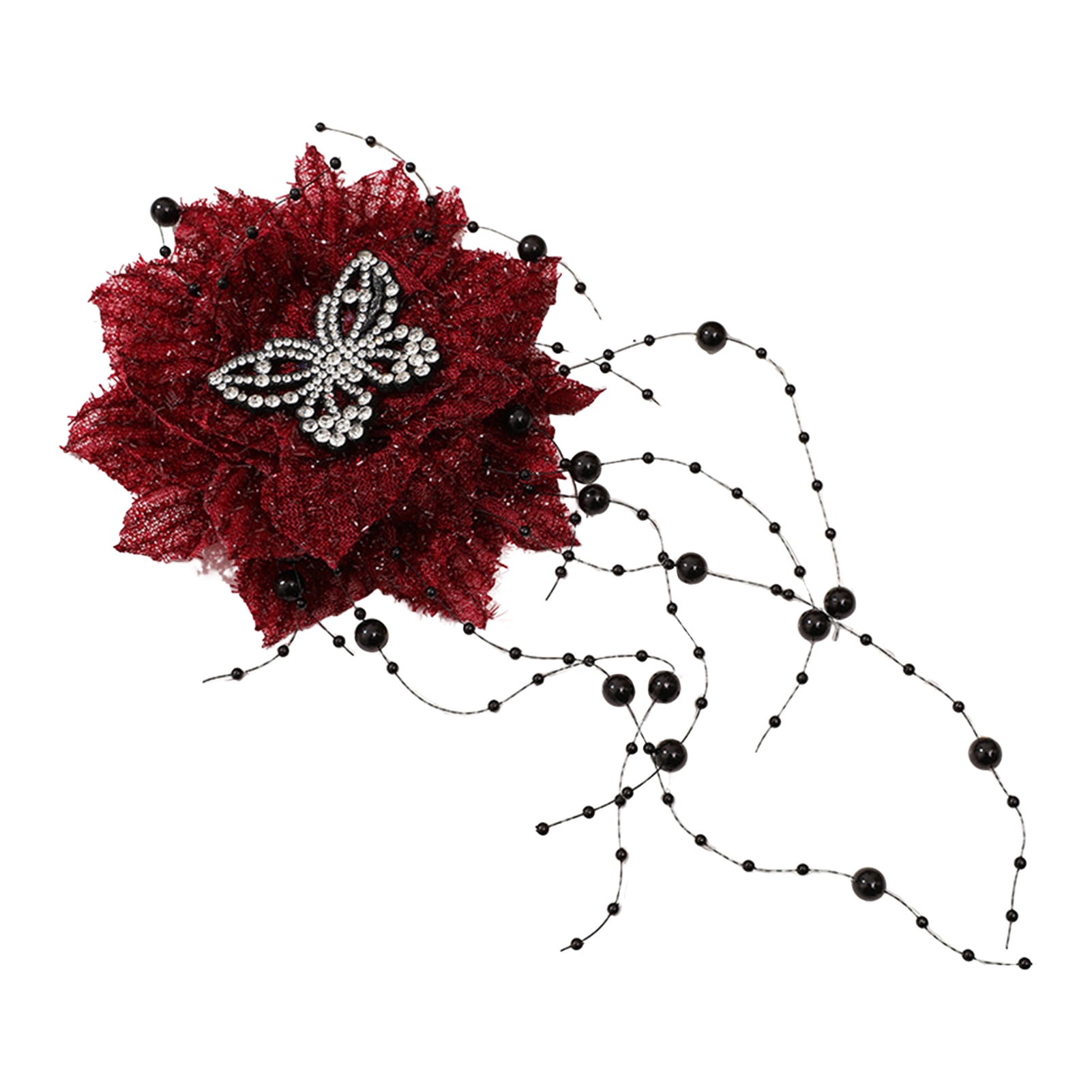 Joernso Peony Feather Tassel Hair Claw Women Girls High Cap Bone Design ...