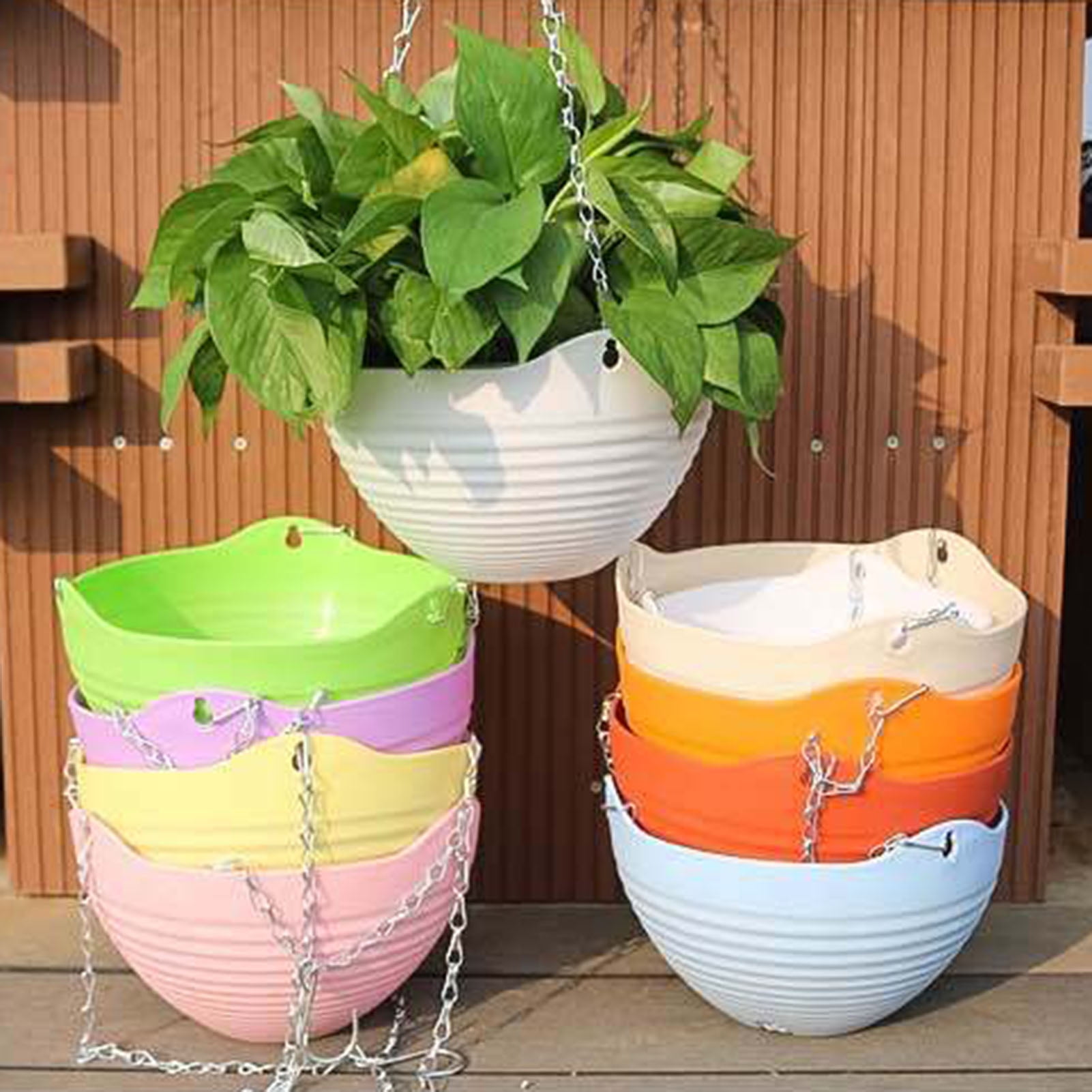 Joernso Plant Pot Decorative Easy Installation Plastic Solid Color ...