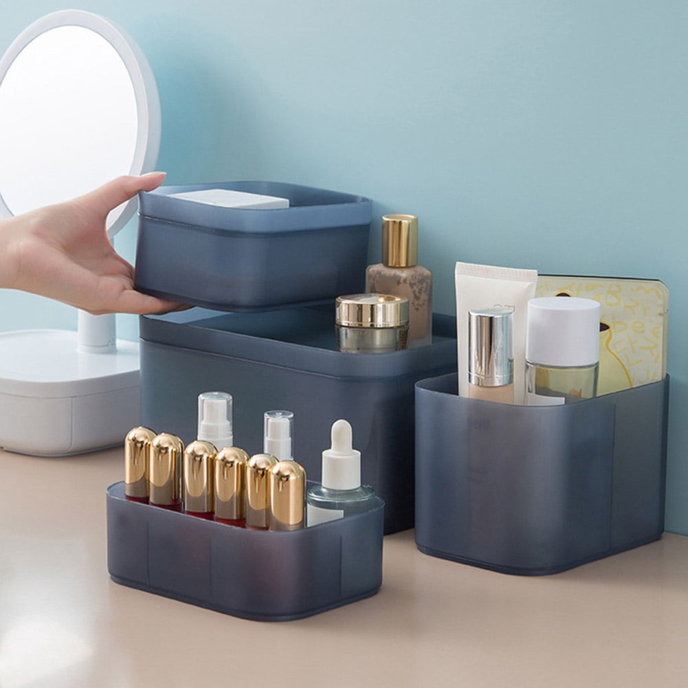 Joernso Plastic Frosted Compartment Storage Box with Lid Office ...