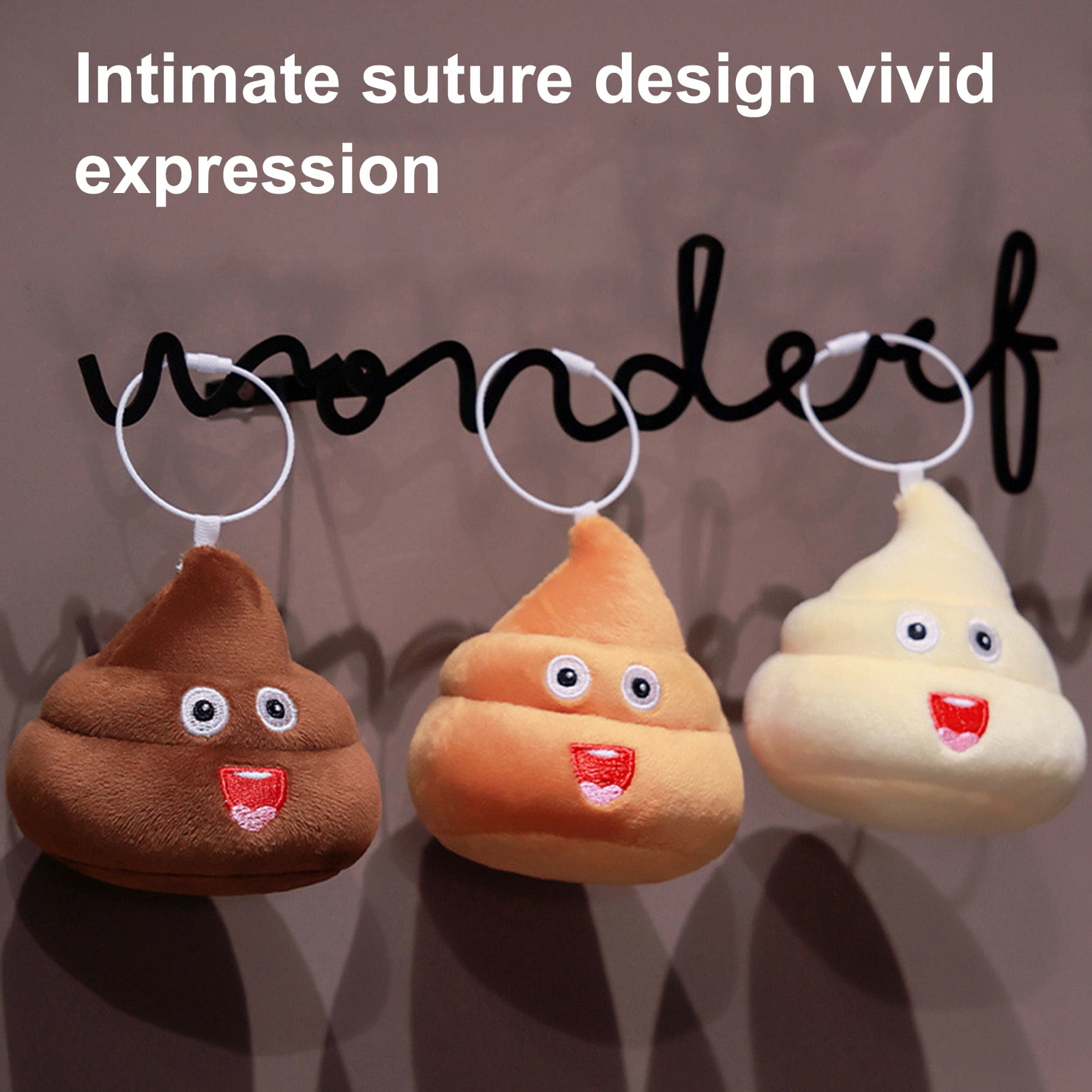 Joernso Poop Plush Keychain Cute Emoticon Poop Toy Cartoon Funny ...