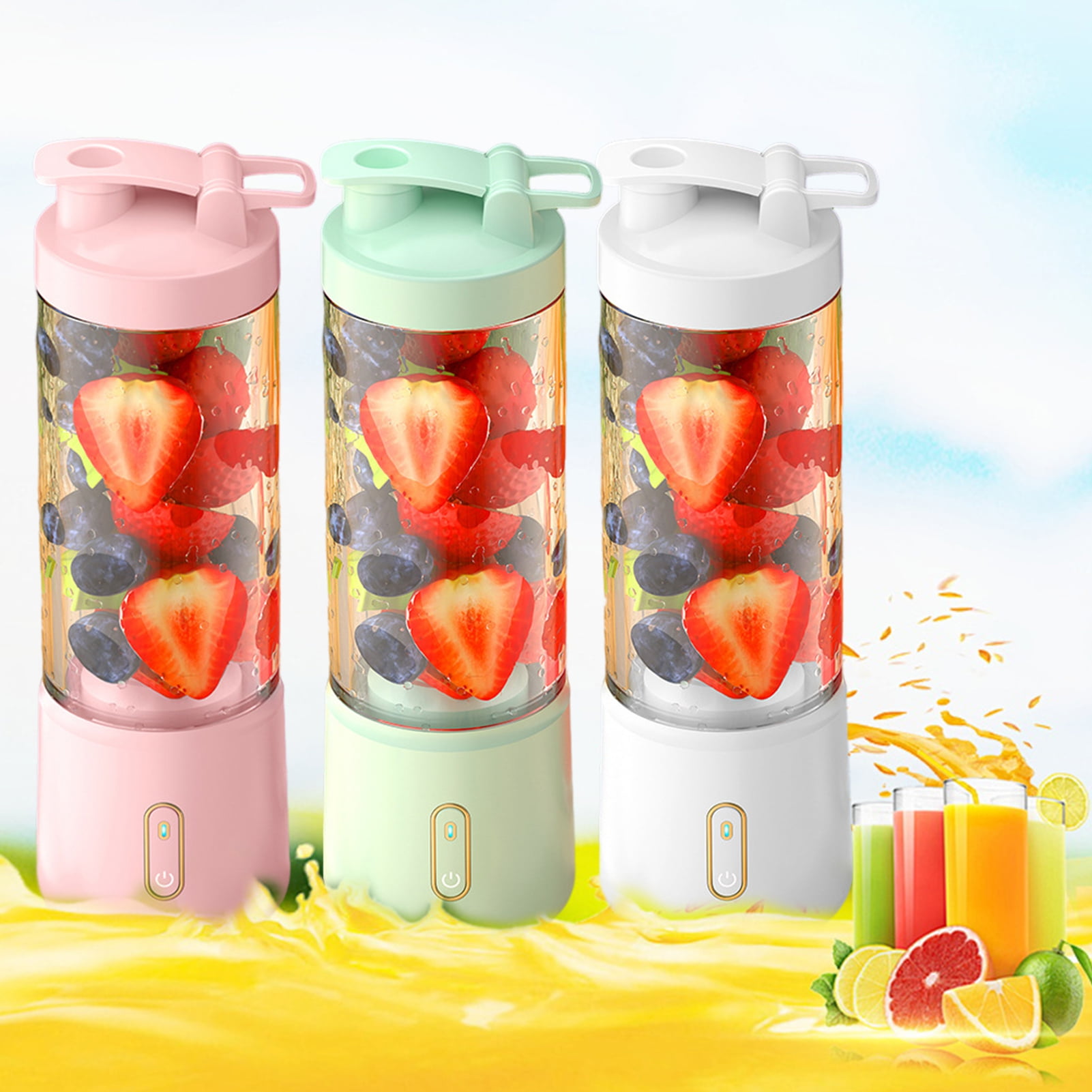 Joernso Portable Blender with 500ML Juicing Cup 12 Blades USB ...