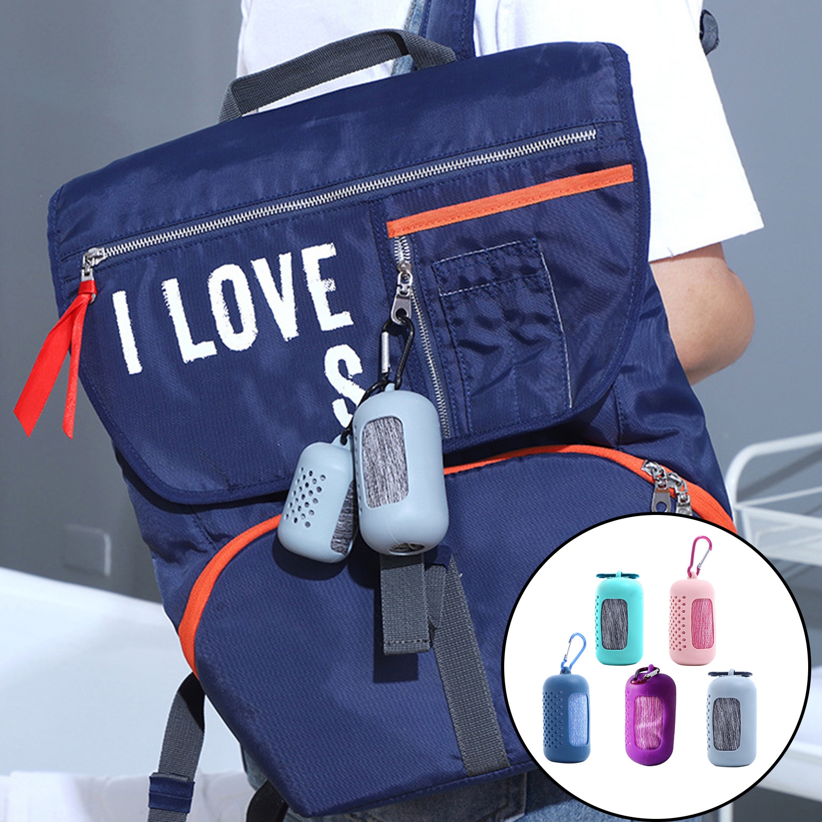 Joernso Portable Towel with Silicone Case Quick Dry Water Absorbing ...