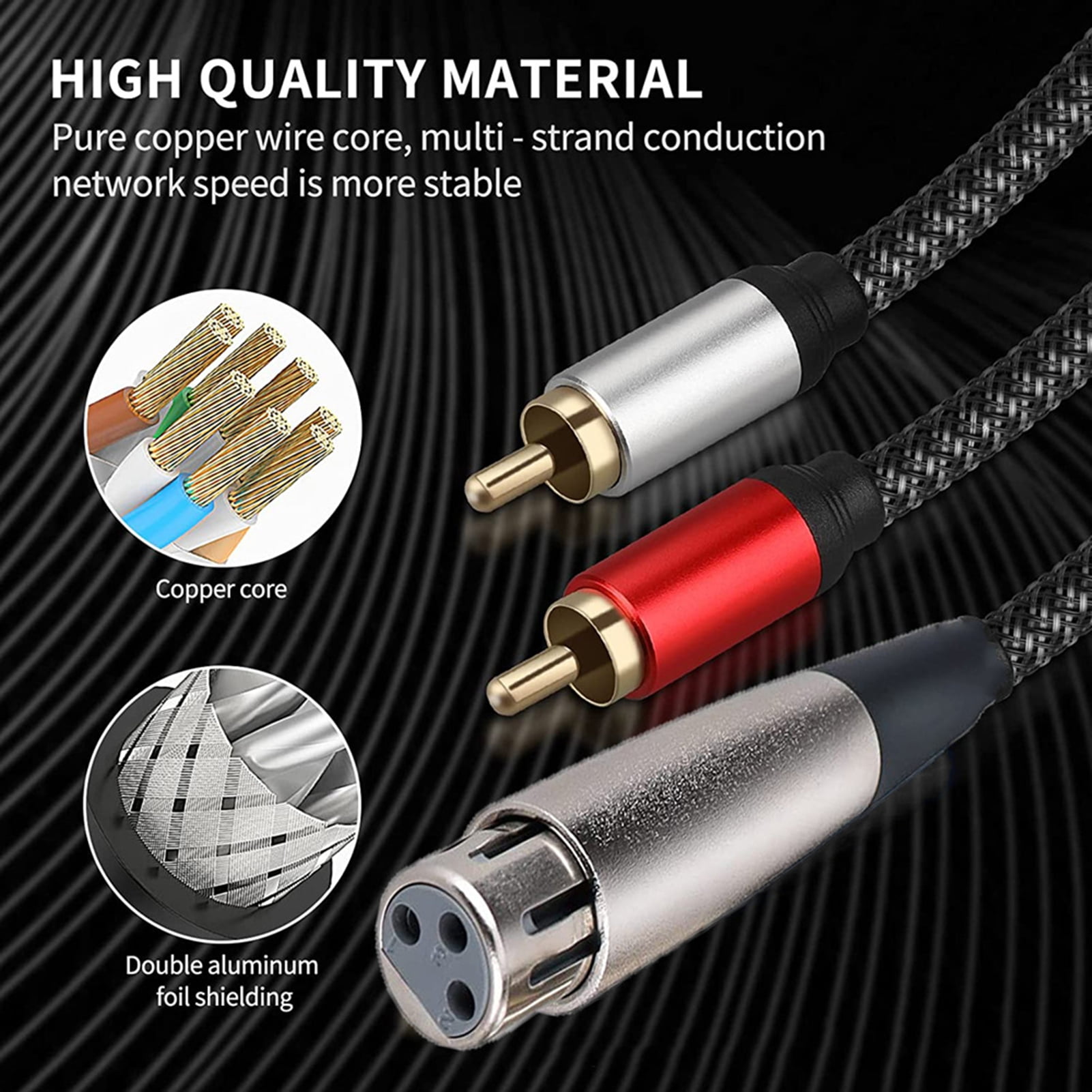 Joernso RCA Cable Long-Lasting Flexible Plug And Play High Resolution ...
