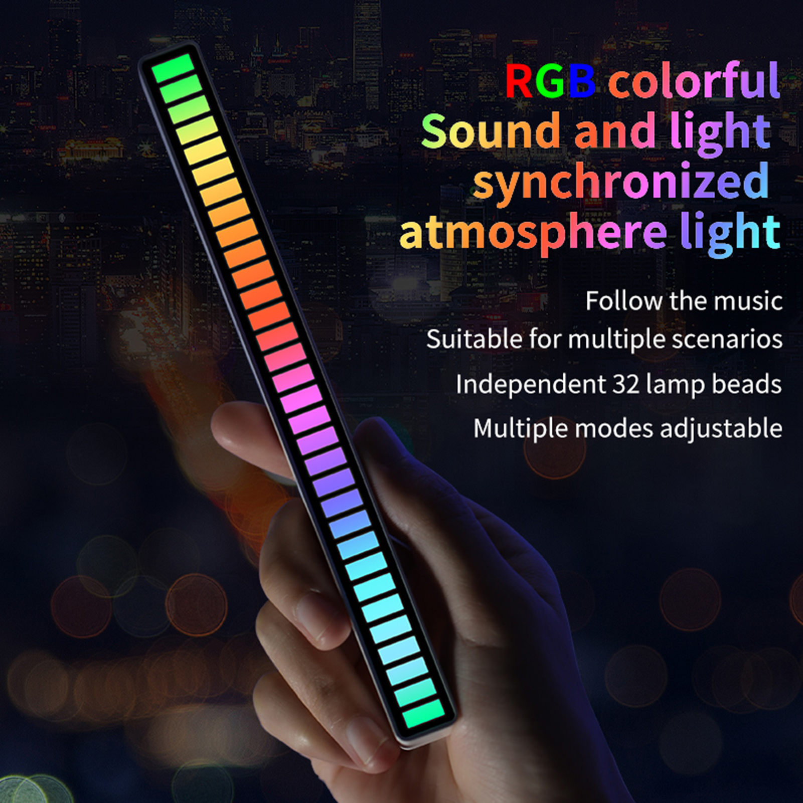 Joernso RGB Lamp Music Rhythm Pickup Light Multiple Modes 5 Speeds ...