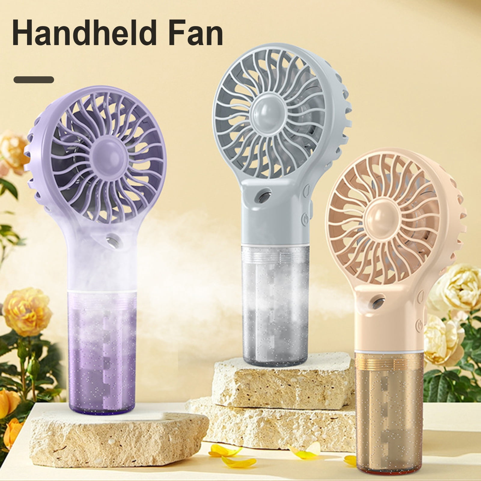 Joernso Rechargeable Handheld Mist Fan with Water Spray Function 4 ...