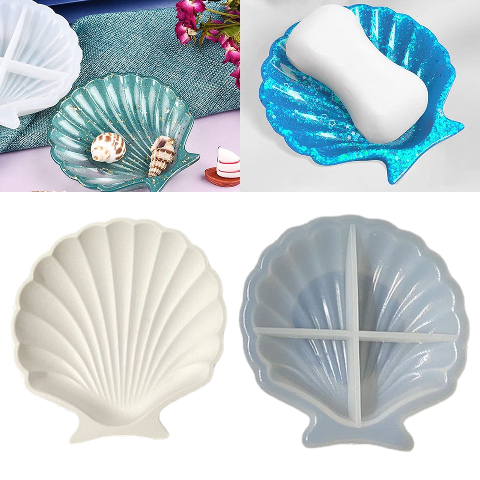 Joernso Resin Molds Silicone Shell Tray Mold for DIY Shell Jewelry ...