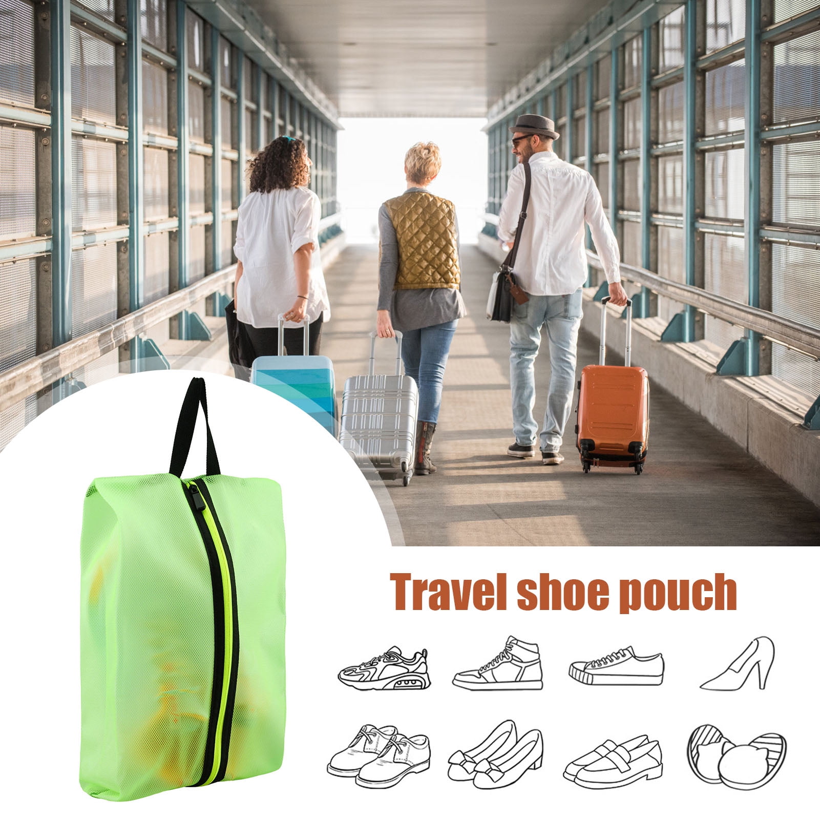 Joernso Shoe Bag with Zipper Closure Handle Design Lightweight Water ...