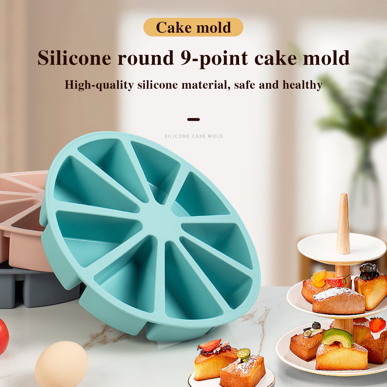 Joernso Silicone Triangle Cake Mold 9 Cavity Scone Pan for DIY Baking ...