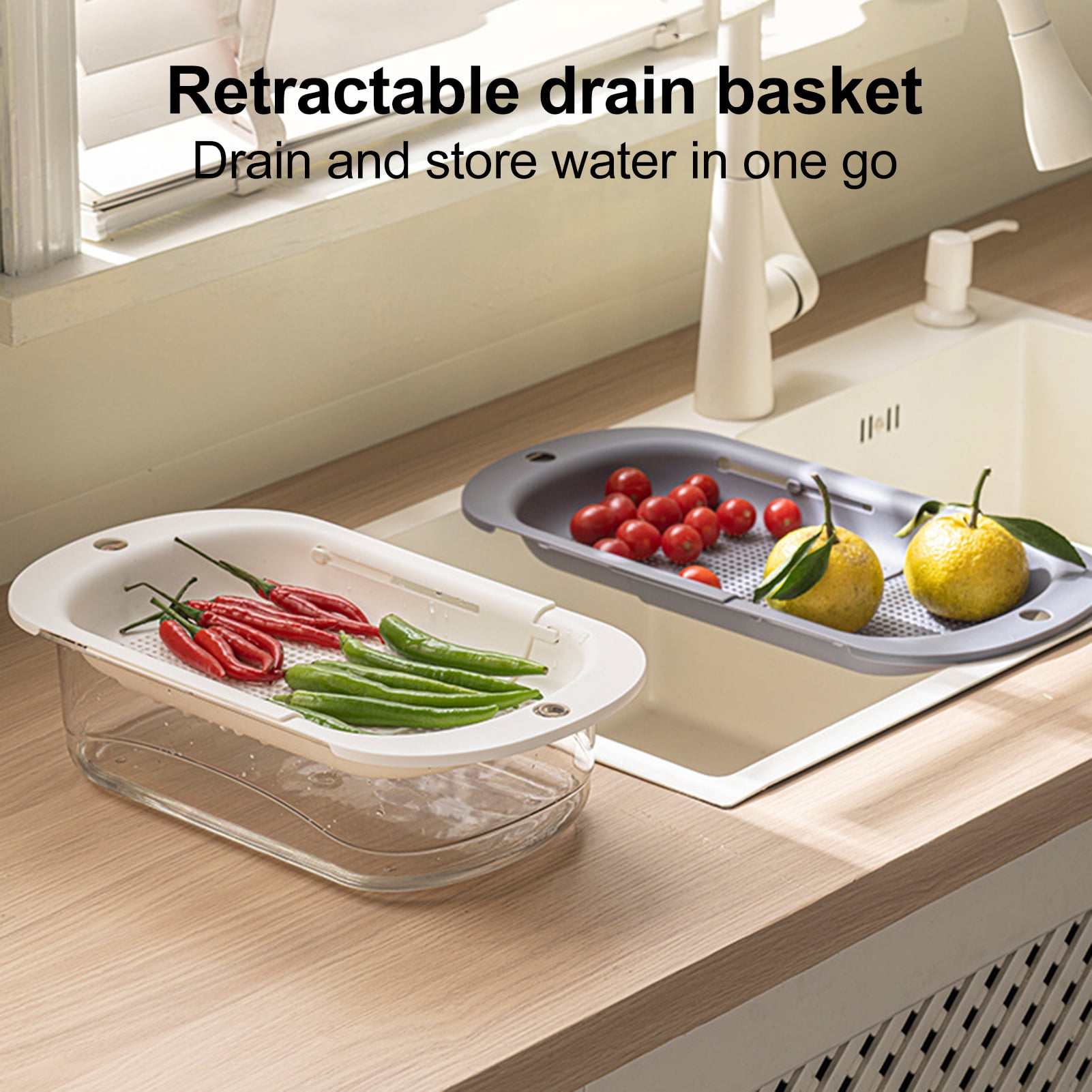 Joernso Sink Colander Strainer Basket for Vegetables Fruits Pasta ...