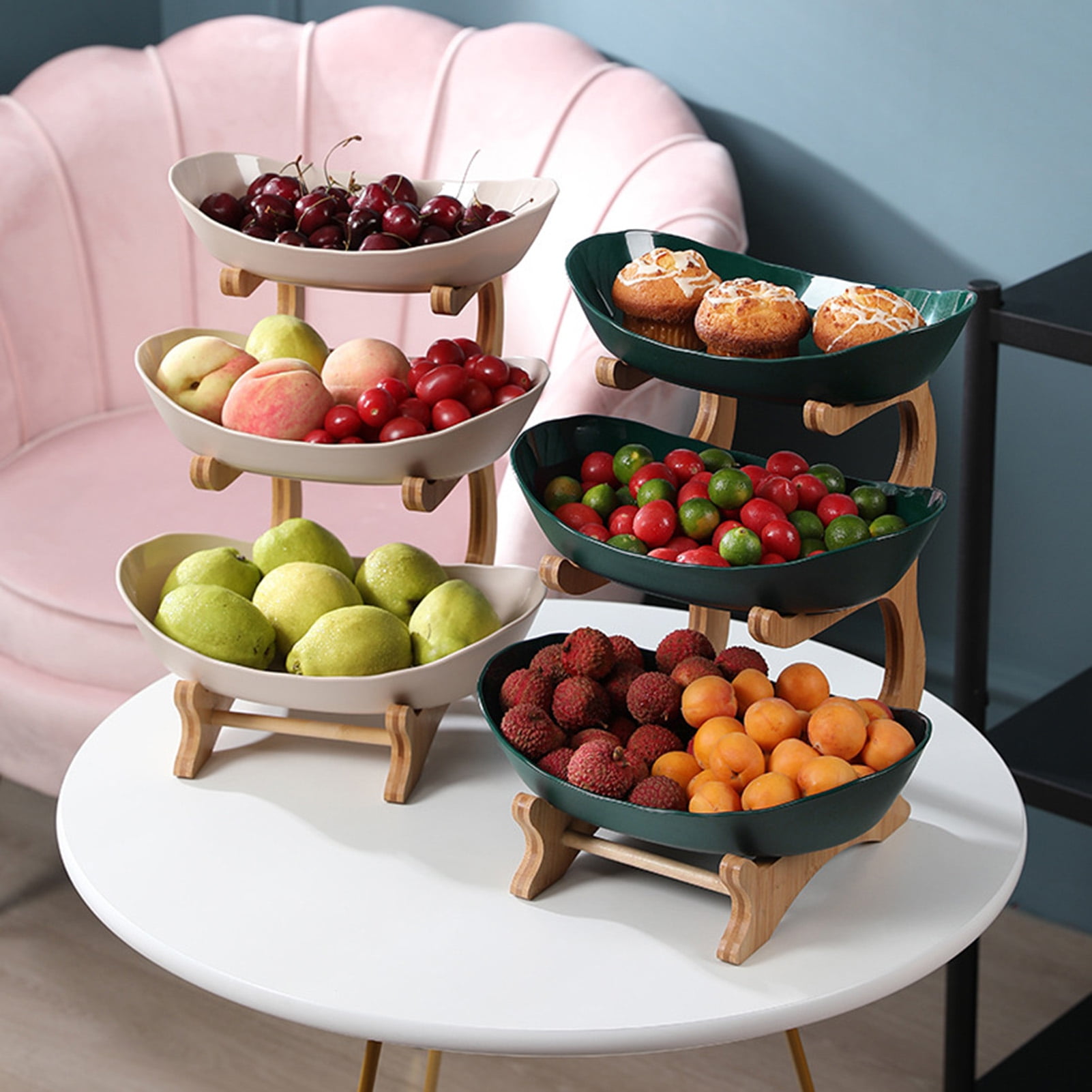 Joernso Snack Container Triple Layer Large Capacity Ceramic Stand ...