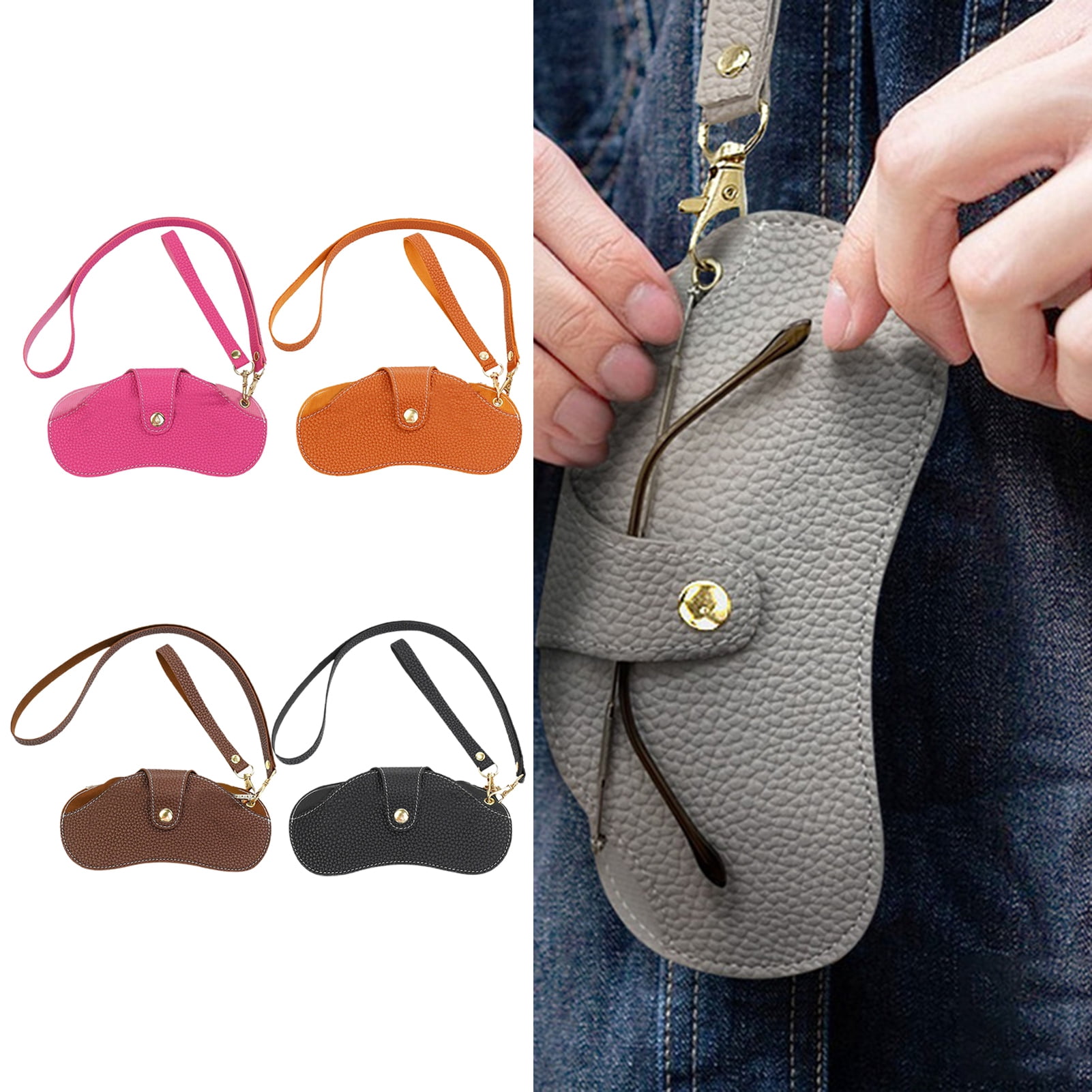 Joernso Soft Faux Leather Sunglasses Case Portable Glasses Pouch ...