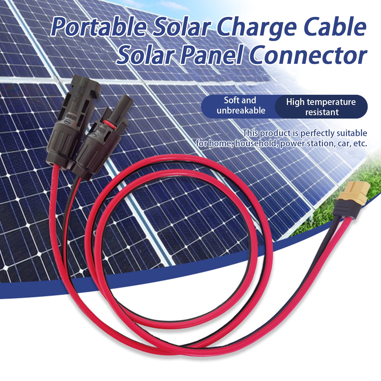 Joernso Solar Adapter Cable Flexible Heat-resistant Good Conductivity ...