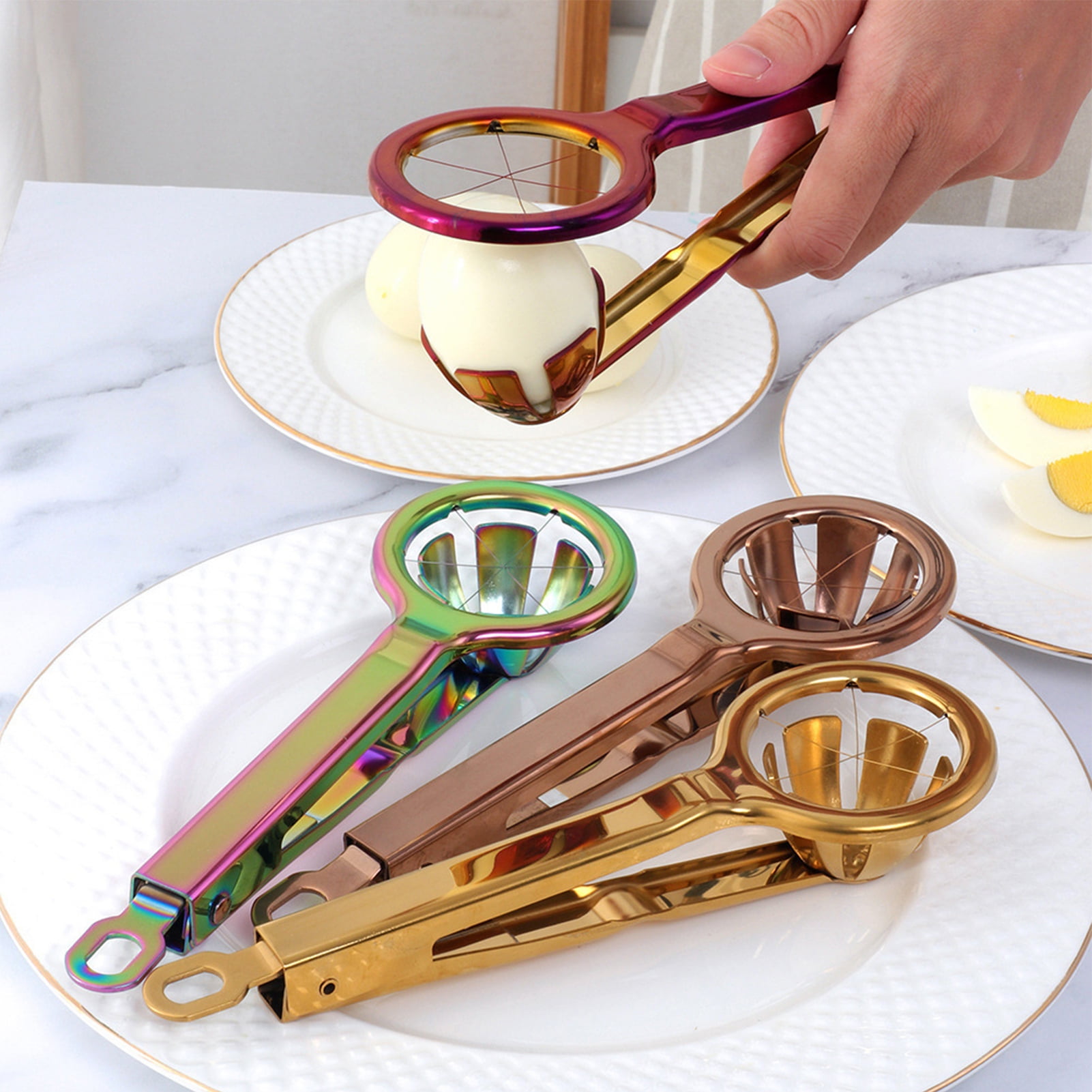 Joernso Stainless Steel Egg Cutter Multifunctional Sturdy Compact ...