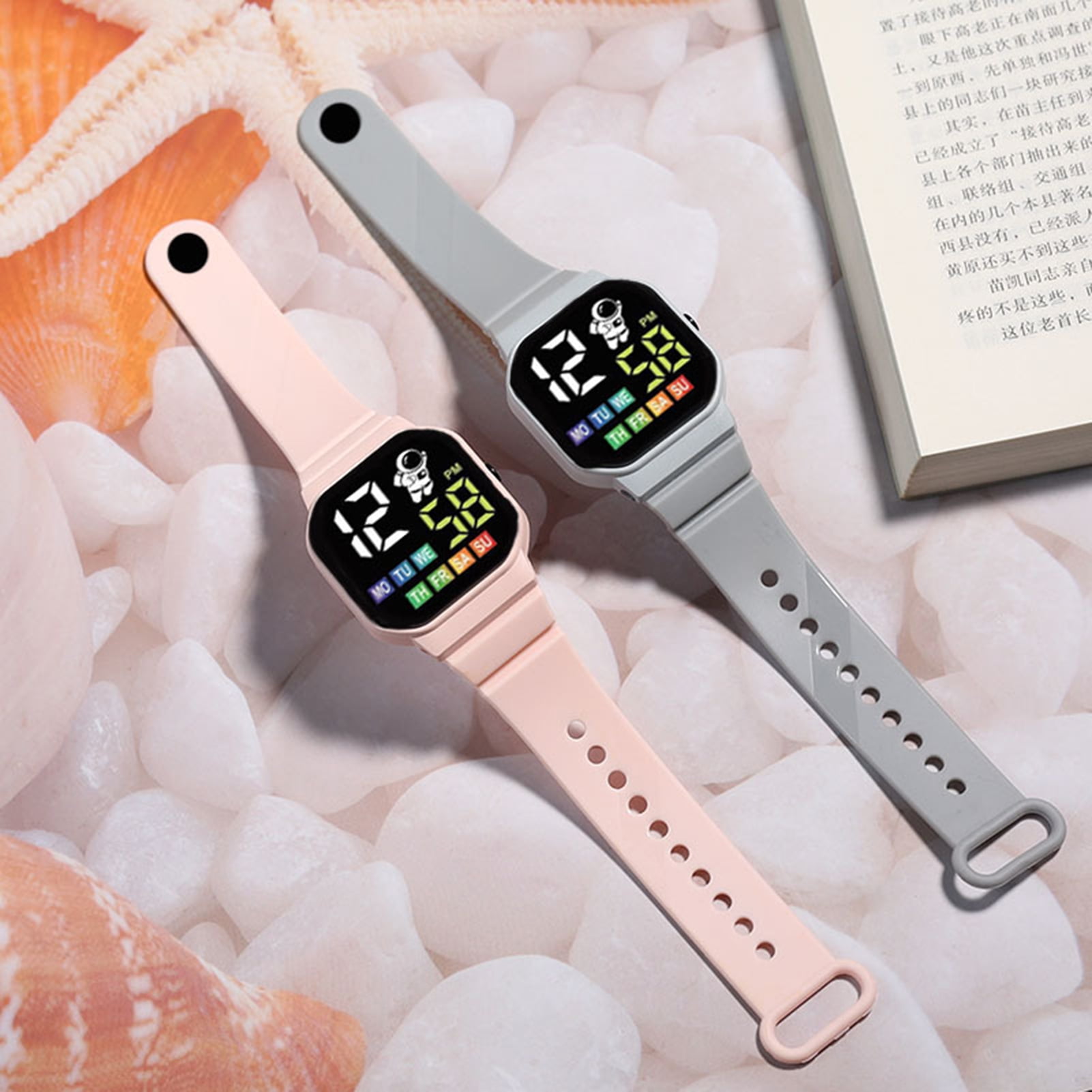 Joernso Student Watch Adjustable Polygonal Dial Button Control Push ...