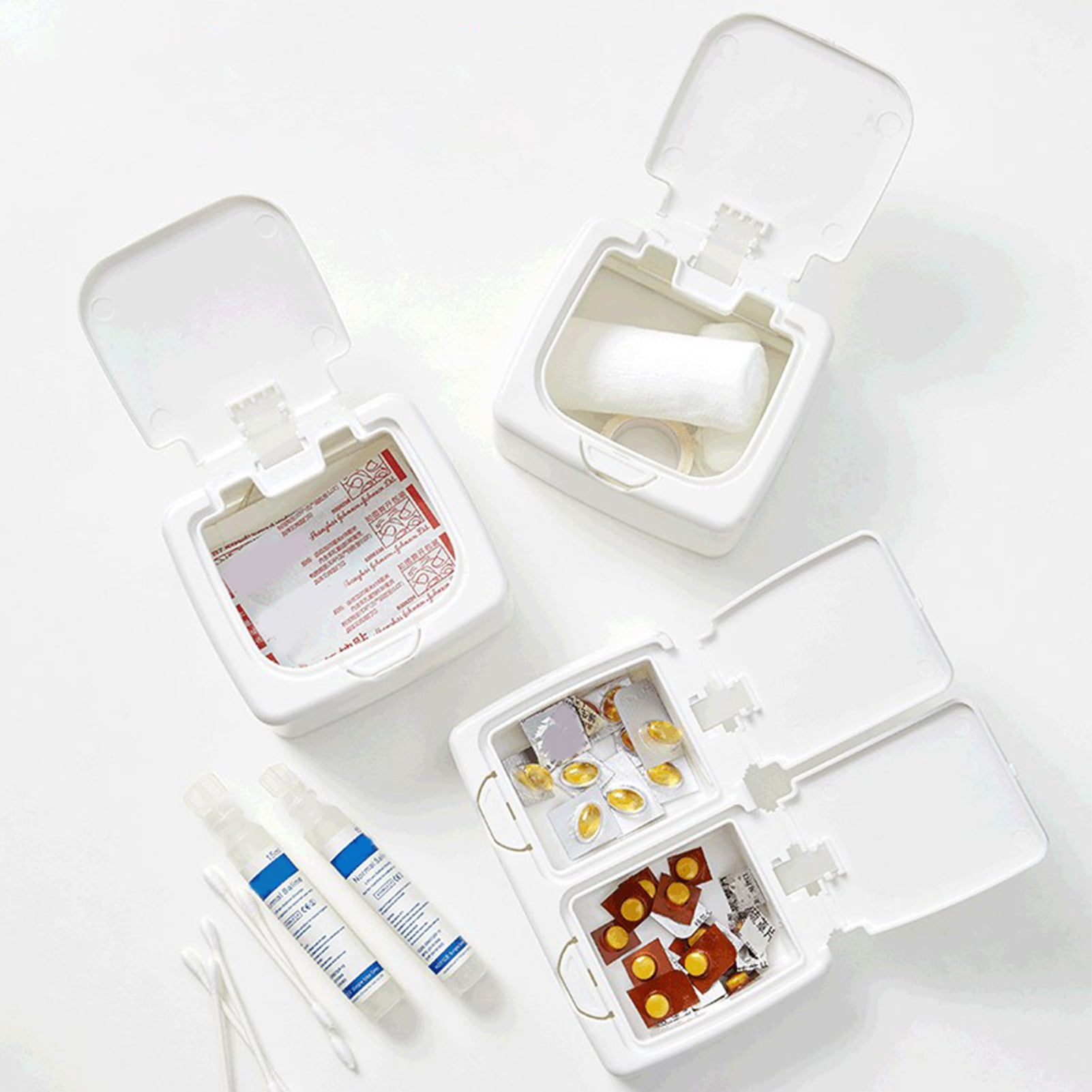 Joernso Swab Balls Holder Push Button Multi-purpose PP Makeup Cotton ...