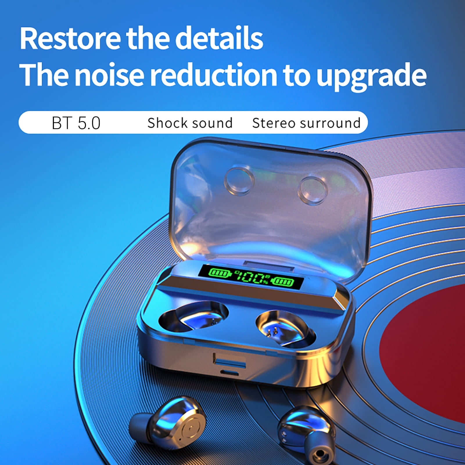 Joernso TG01 Bluetooth-compatible Earphone Stereo LED Digital Display ...