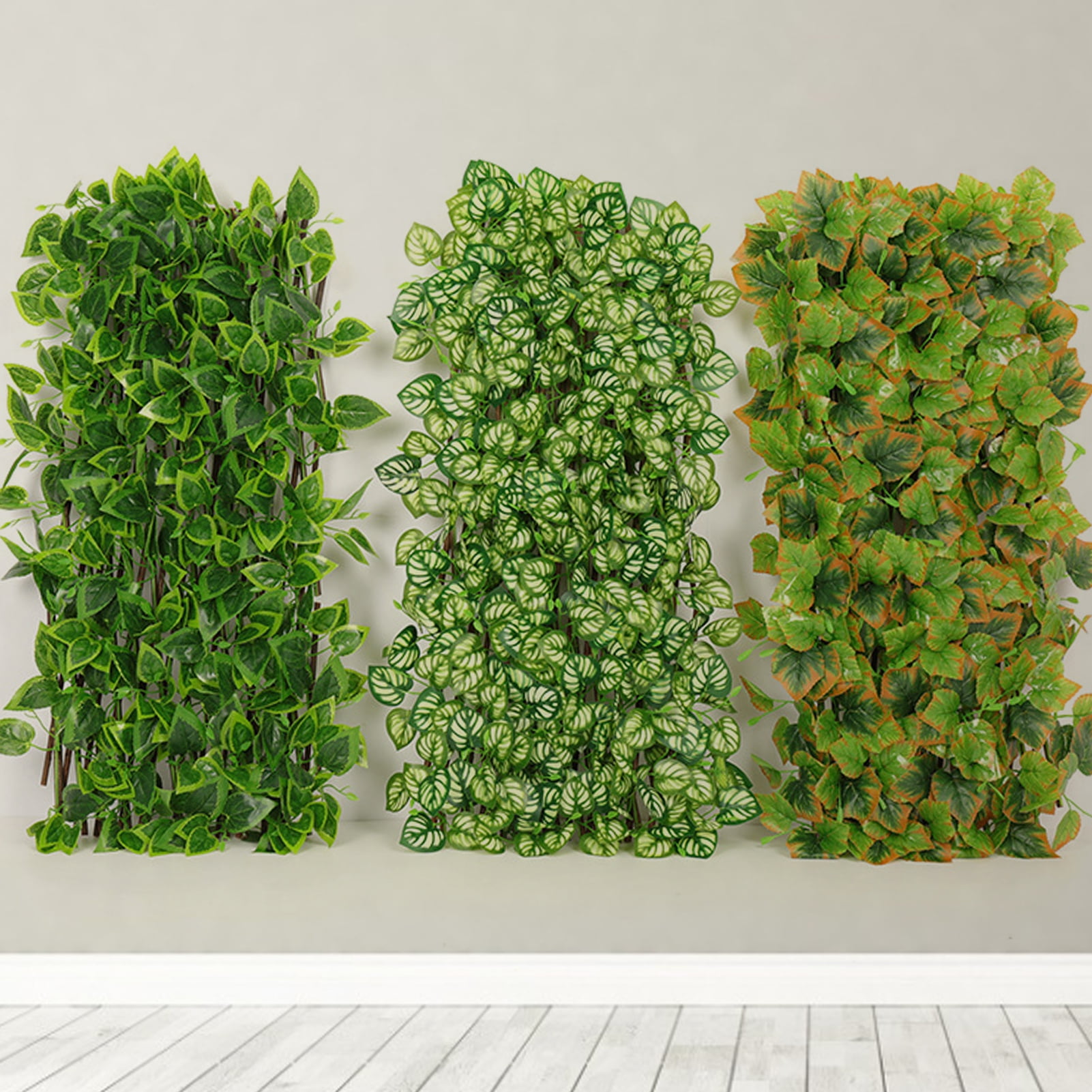 Joernso Telescopic Fence Retractable Realistic Wood Fake Leaf ...