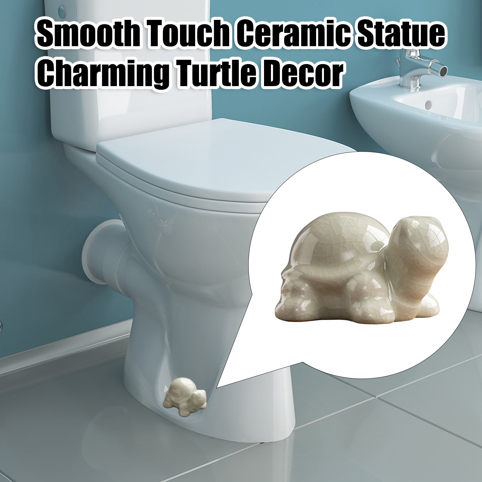 Joernso Turtle Ornament Ceramic Turtle Tea Pet Figurine Smooth Touch ...