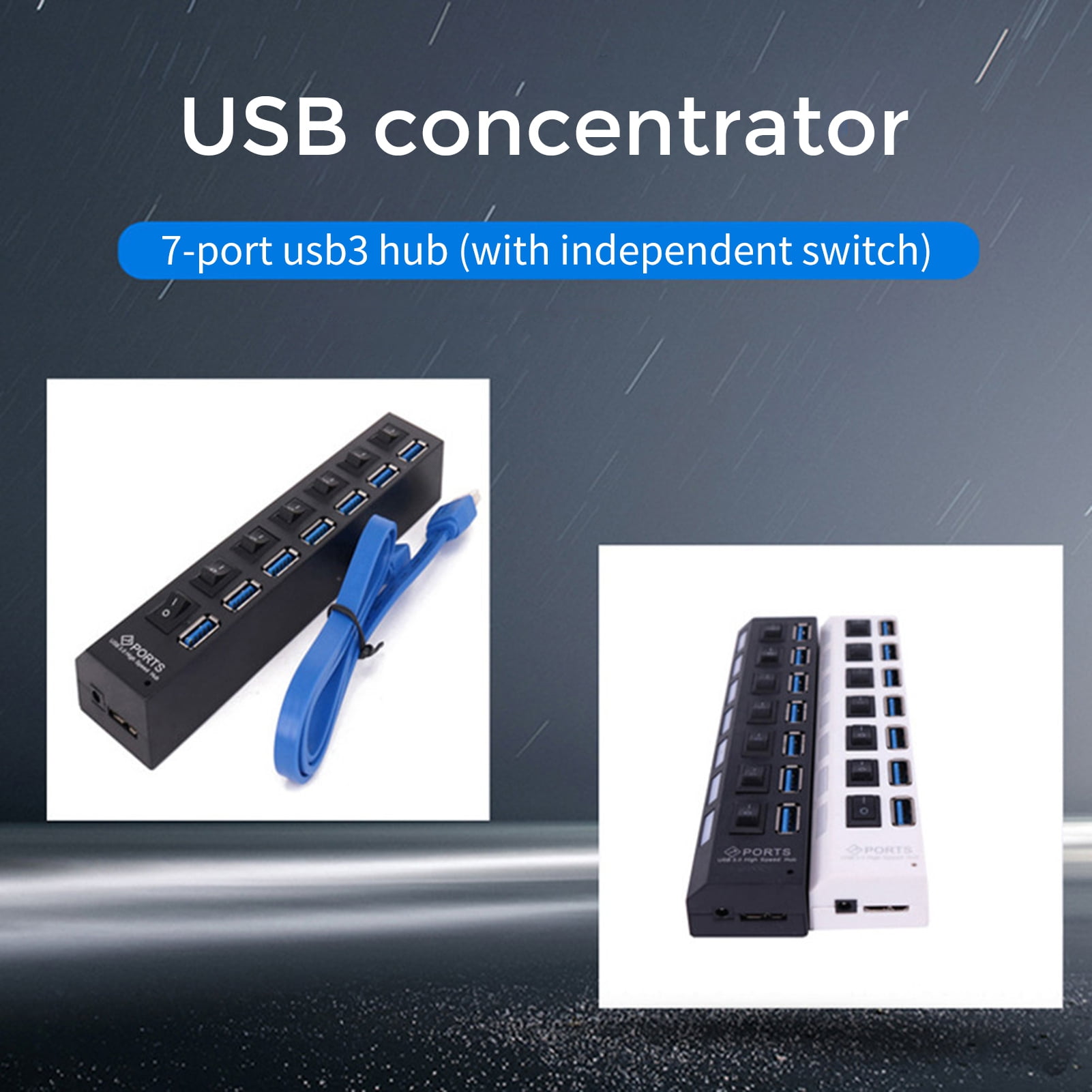 Joernso USB Hub with Switch Multi ABS 7 Ports USB3 0 Splitter Expander ...
