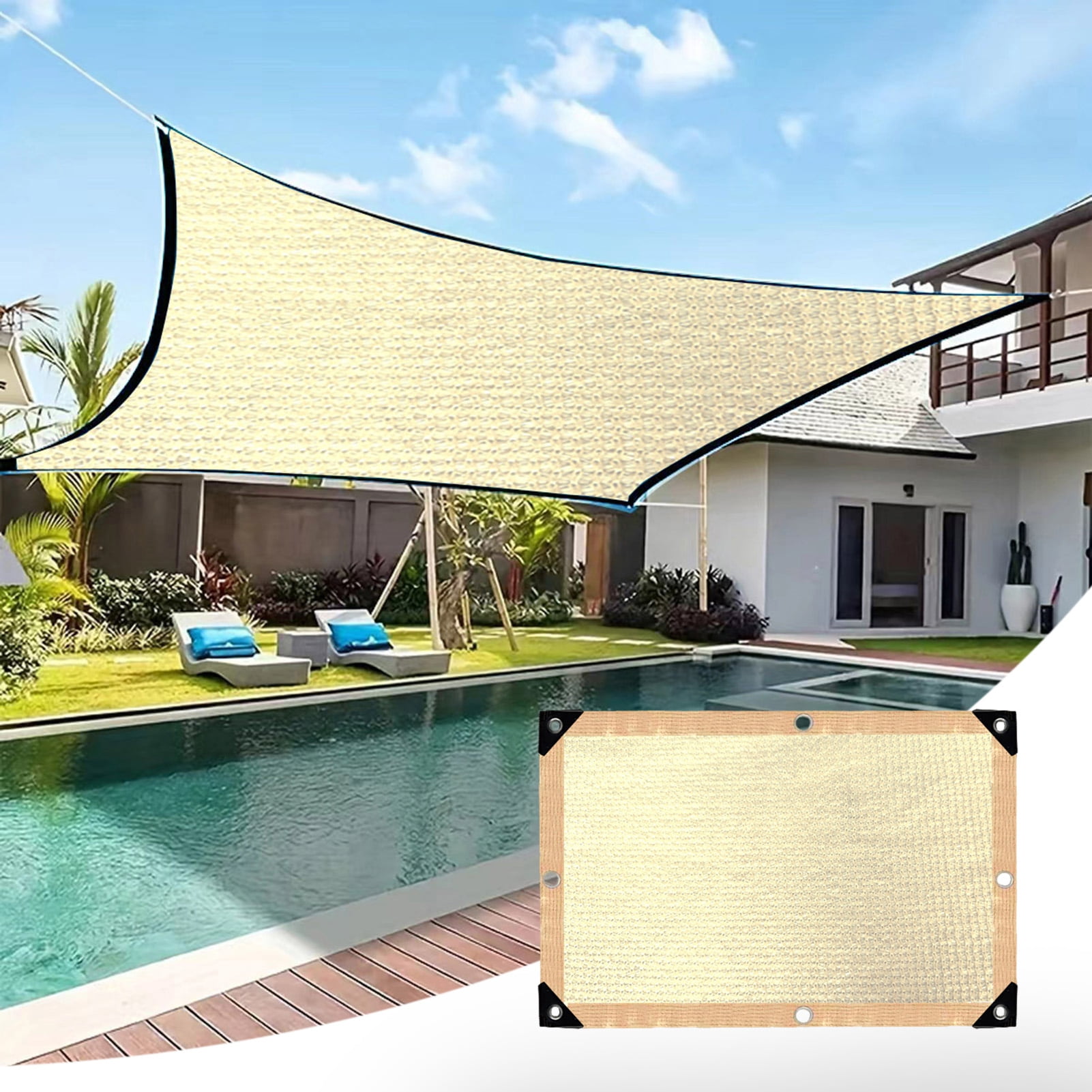 Joernso UV Outdoor Sun Shade Canopy Easy to Install Breathable Curved ...
