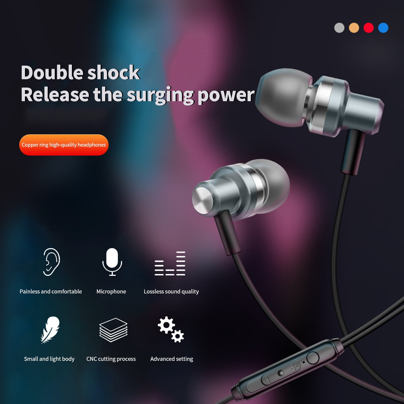 Joernso V3 Wired Earbud Wire Control Plug Play Stereo Surround Noise ...