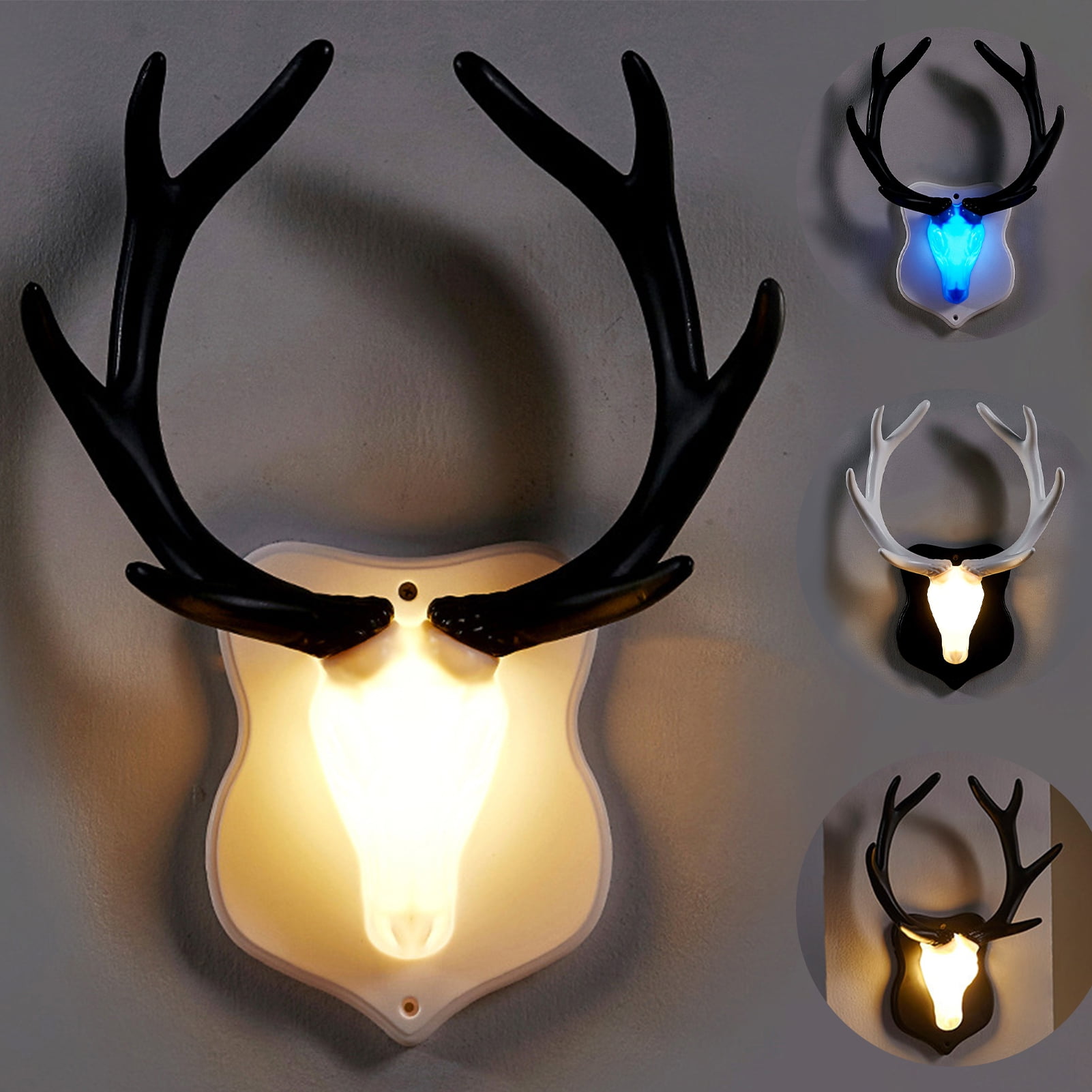 Joernso Wall Light Visual Effect Multi-use ABS Deer Head Antler Wall ...