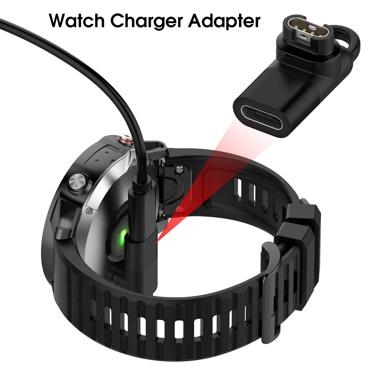 Joernso Watch Charger Adapter Portable 90 Degree Bend Mini Female to ...