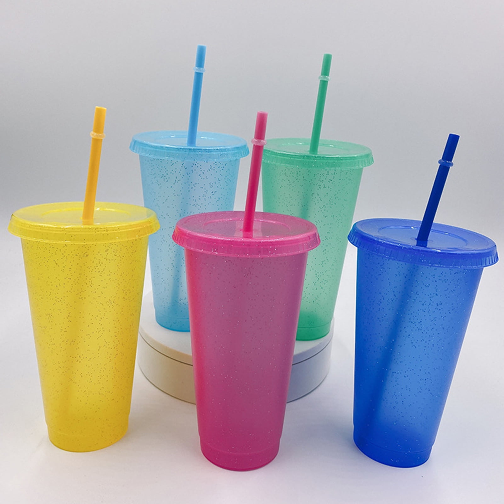 Joernso Water Bottle Portable Reusable PP Girl Sequined Glitter Cup for ...