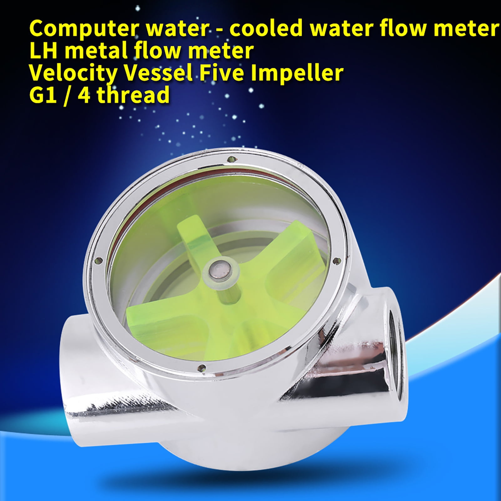 Joernso Water Flow Meter 2 Ways 5 Impellers Aluminium Alloy Revolving ...