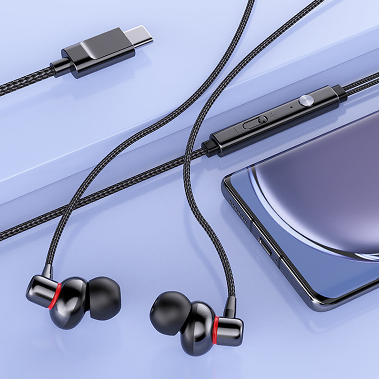 Joernso Wired Earbud Ergonomic HiFi Sound Volume Adjustable Type-C Wire ...