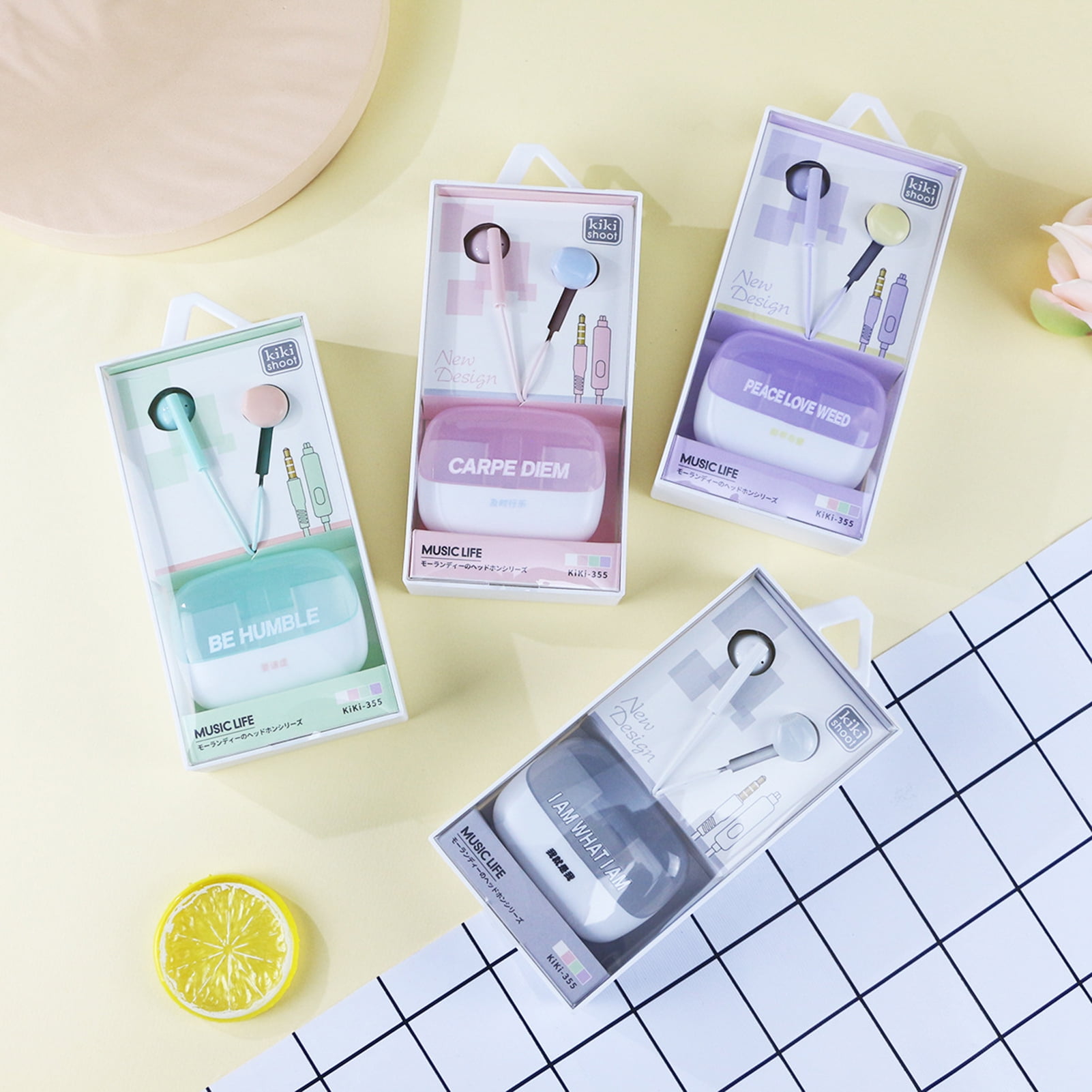 Joernso Wired Earbud Sensitive HD-compatible Calling Kids Cartoon 3.5mm ...