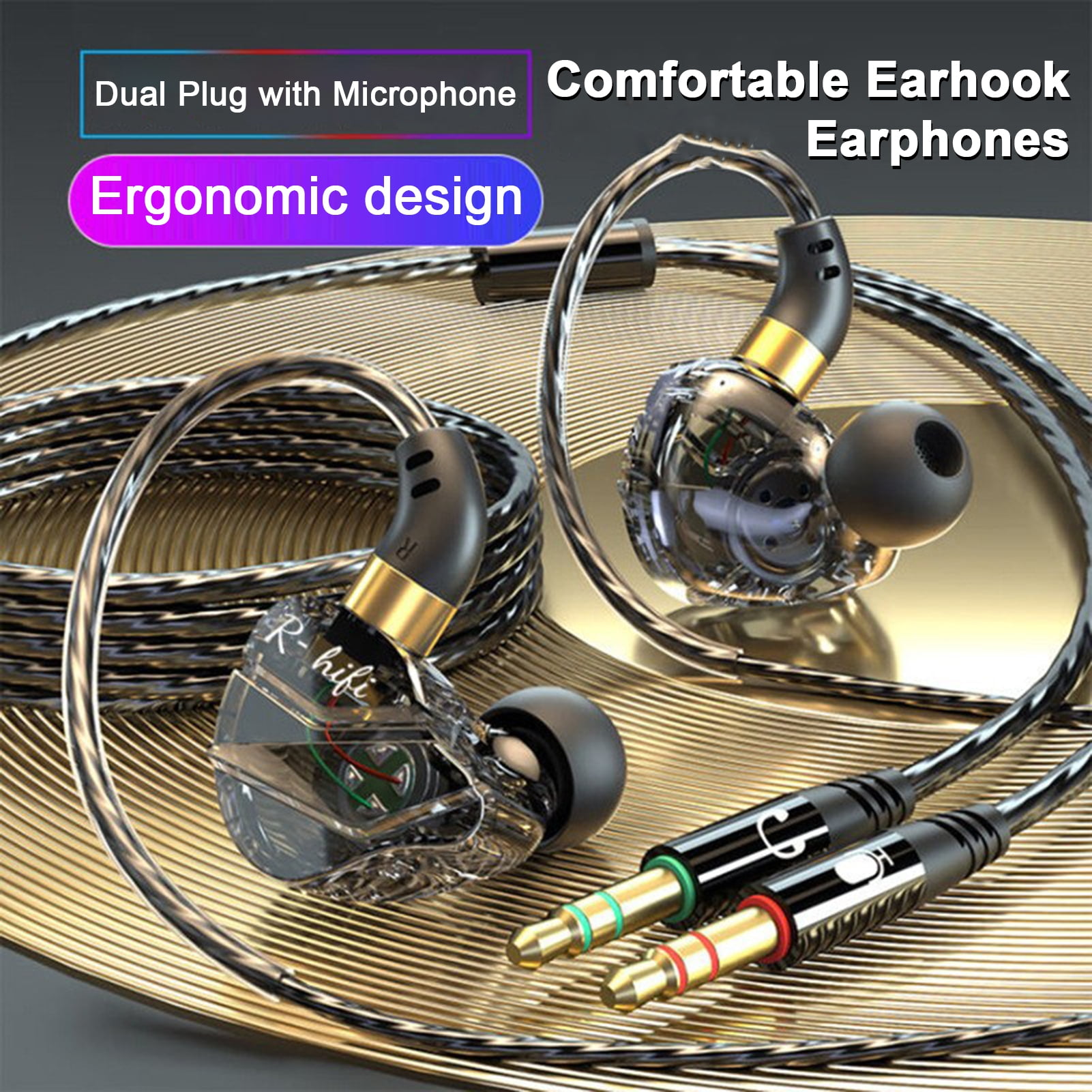 Joernso Wired Earphone In-Ear Dual Plug HiFi Sound Noise Reduction ...