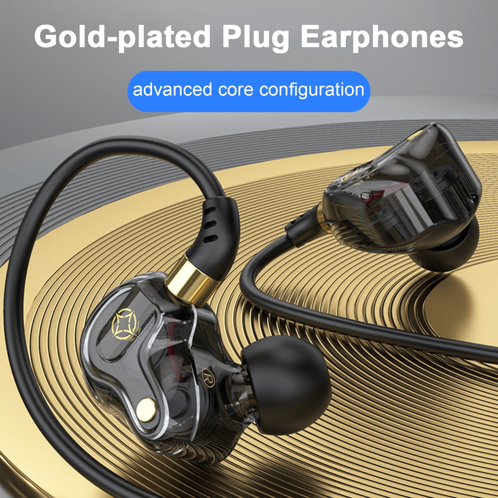 Joernso Wired Headphone Quad Core 8MM Dynamic Driver Type-C/3.5mm Plug ...