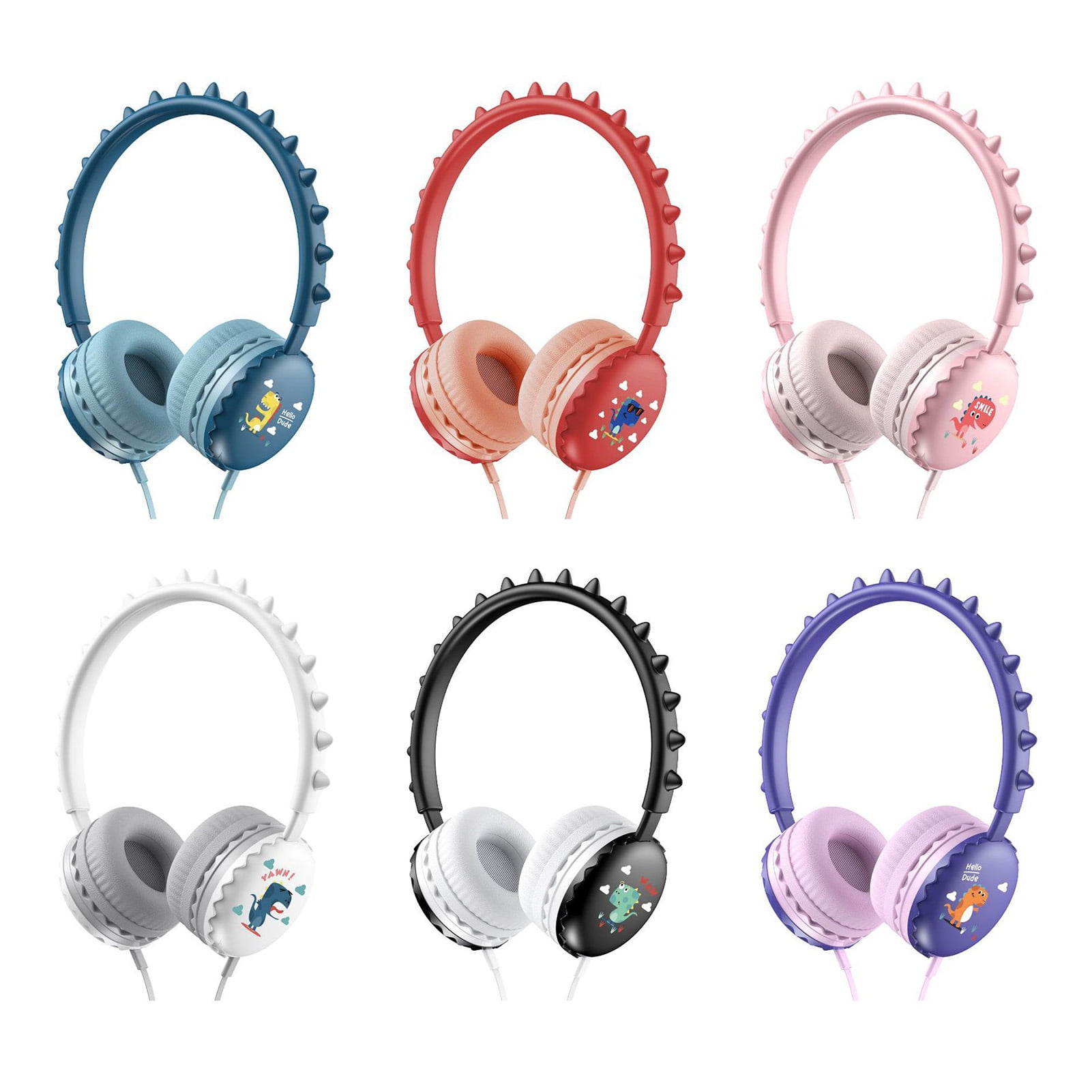 Joernso Wired Headphone Universal 3.5mm Cartoon Cute Dinosaur Over Ear ...