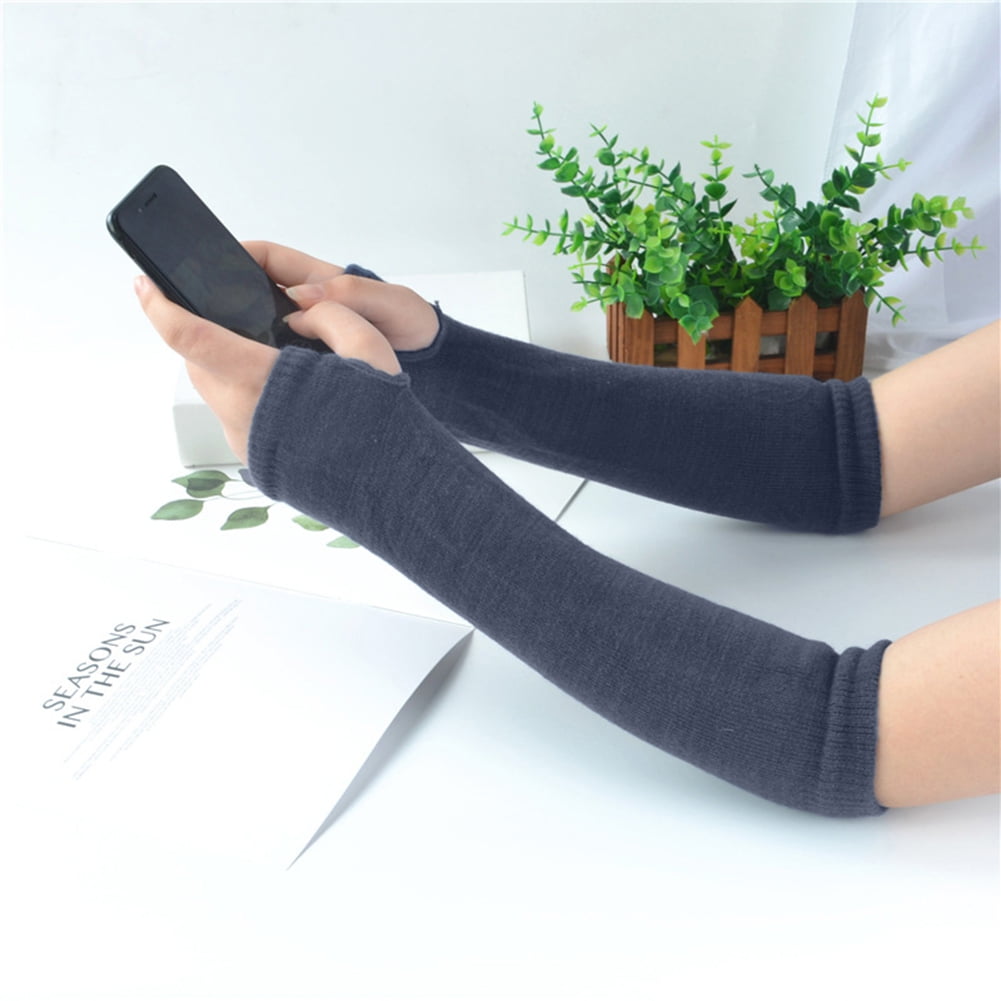 Joernso Women Men Long Fingerless UV Sun Protection Driving Cover Arm ...