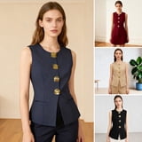 Joernso Women's Blazer Vest Dressy Business Sleeveless Suit Vest Casual ...