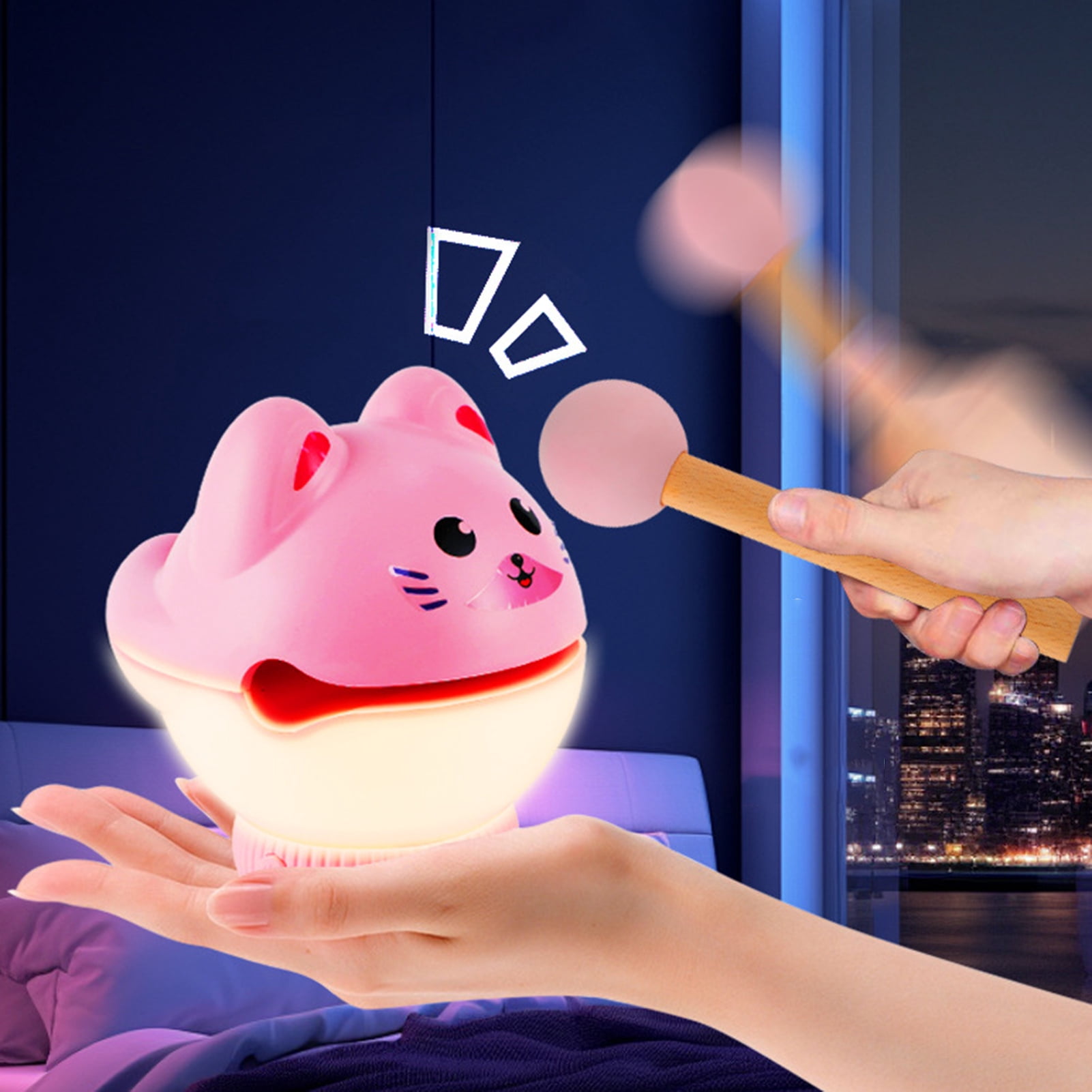 Joernso Wooden Fish Night Light with 3 Brightness Levels Soft Glow ...