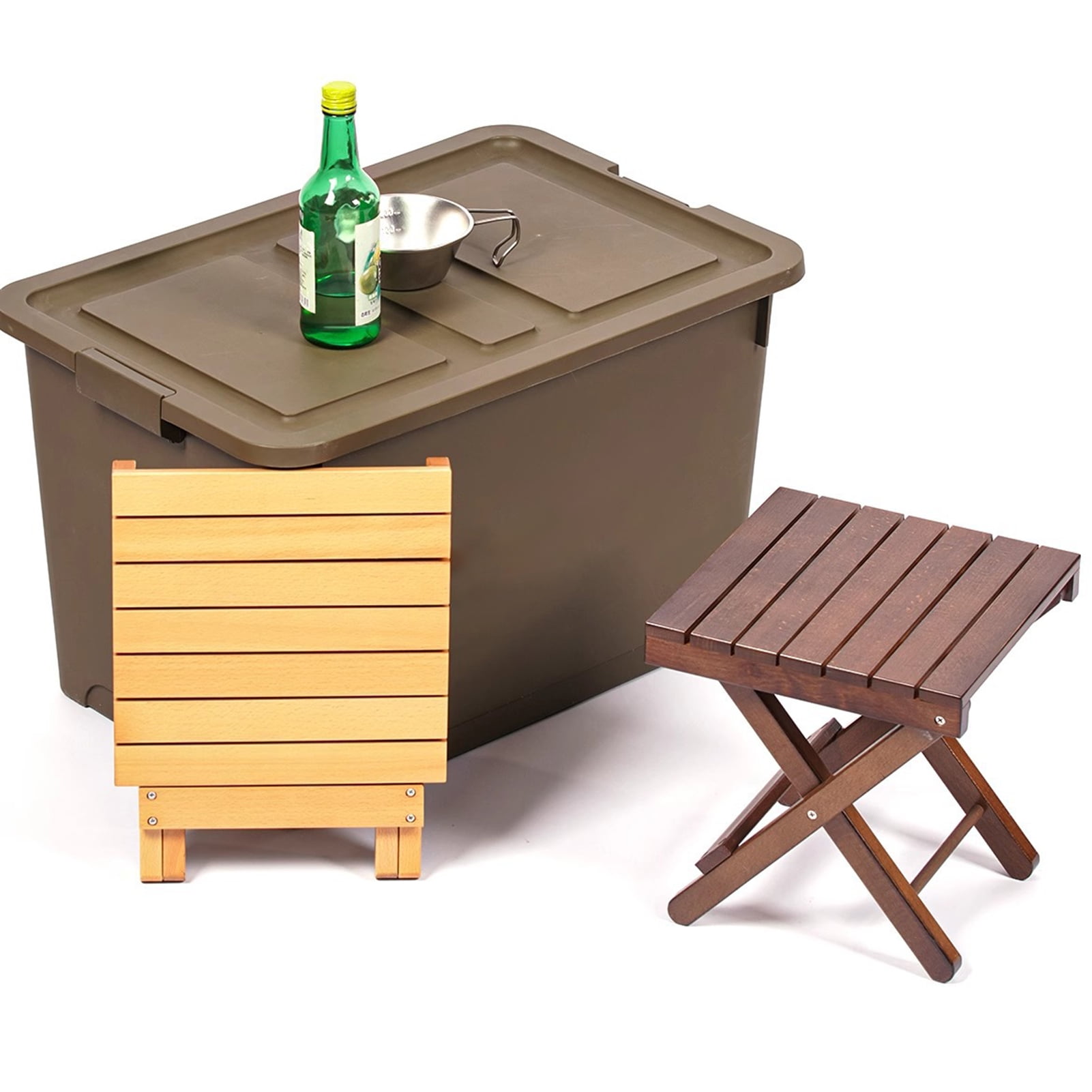 Joernso Wooden Folding Stool Portable Lightweight Heavy Duty Indoor ...