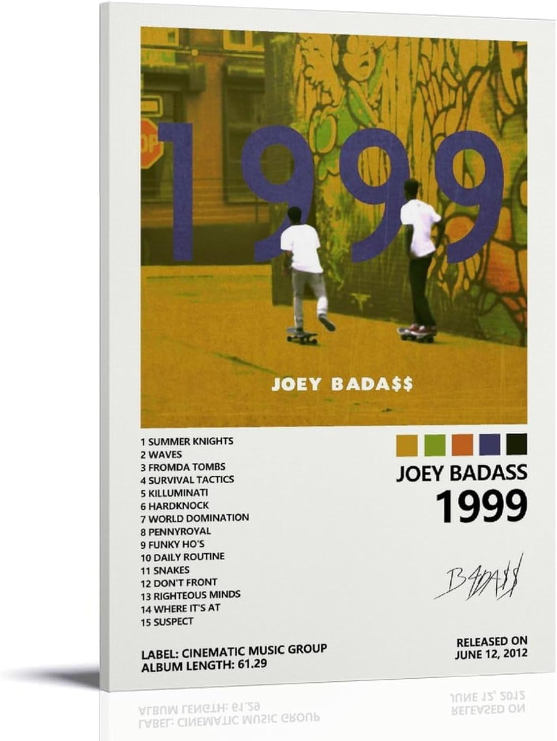 Joey Badass Poster 1999 Album Cover Poster for Room Aesthetic Canvas ...